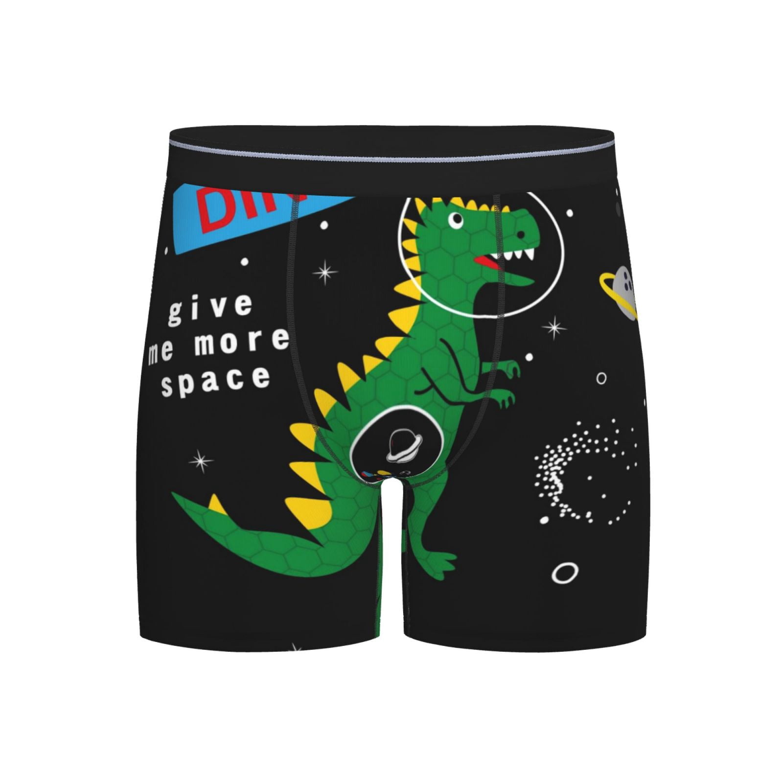 Easygdp Space Dino Cartoon Black Men's Boxer Briefs Men’s Underwear ...