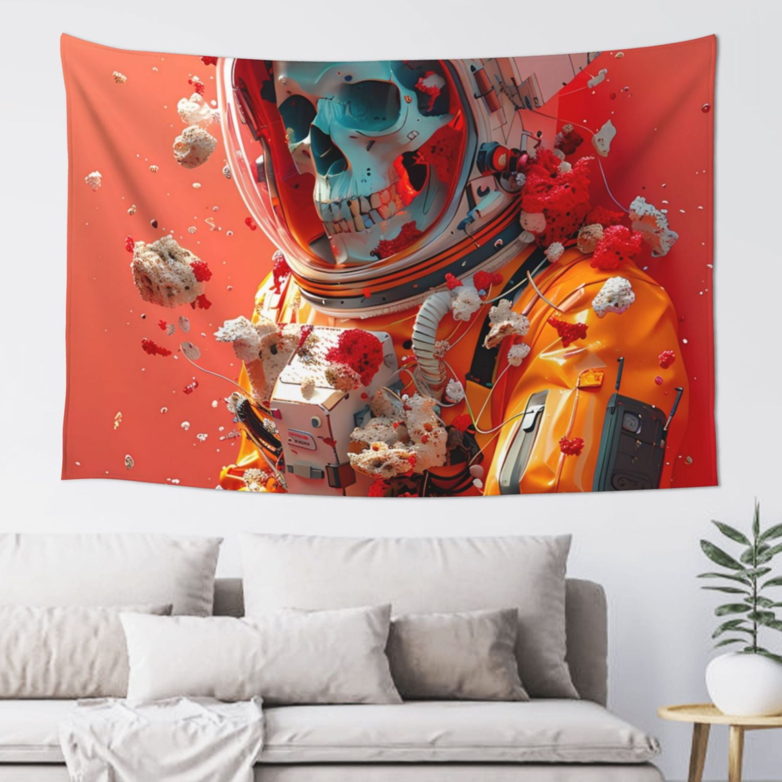 Easygdp Space Skeleton Art Tapestry Wall Hanging, Wall Tapestries for ...