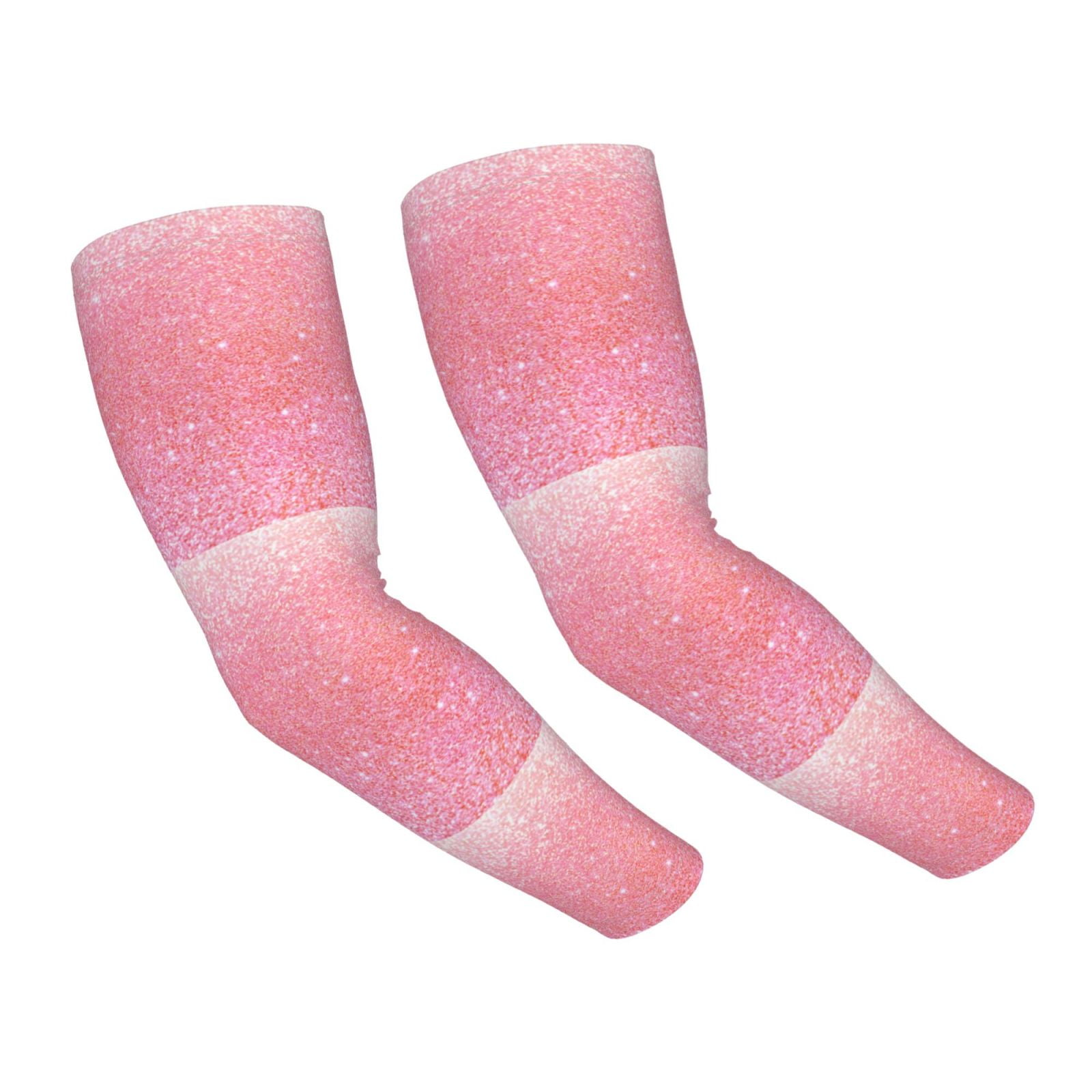 Easygdp Sparkly Pink Glitter Adult Ice Silk Sunscreen Arm Cover with ...
