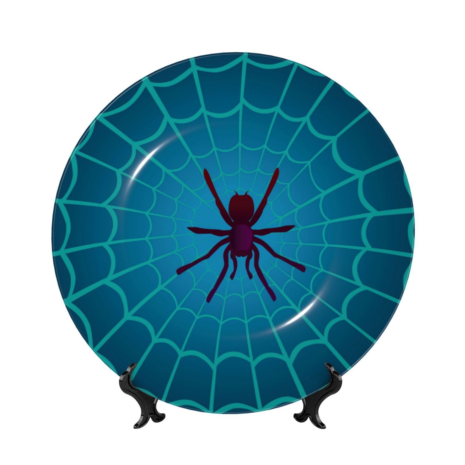 Easygdp Spider And Cobweb Bone China Decorative Plate Ceramic Dinner ...