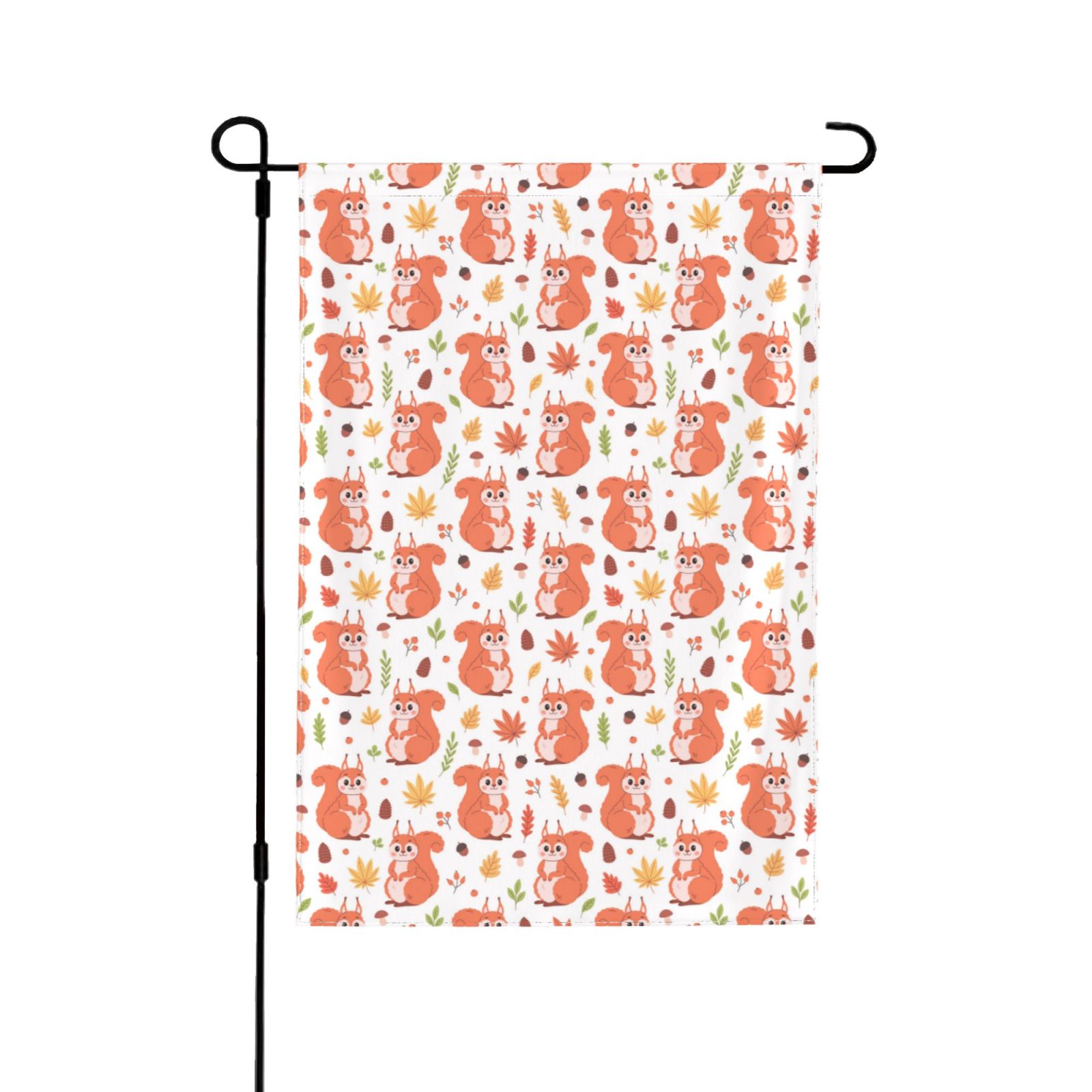 Easygdp Squirrel And Maple Leaf Garden Flag Yard Flag Welcome Flag ...