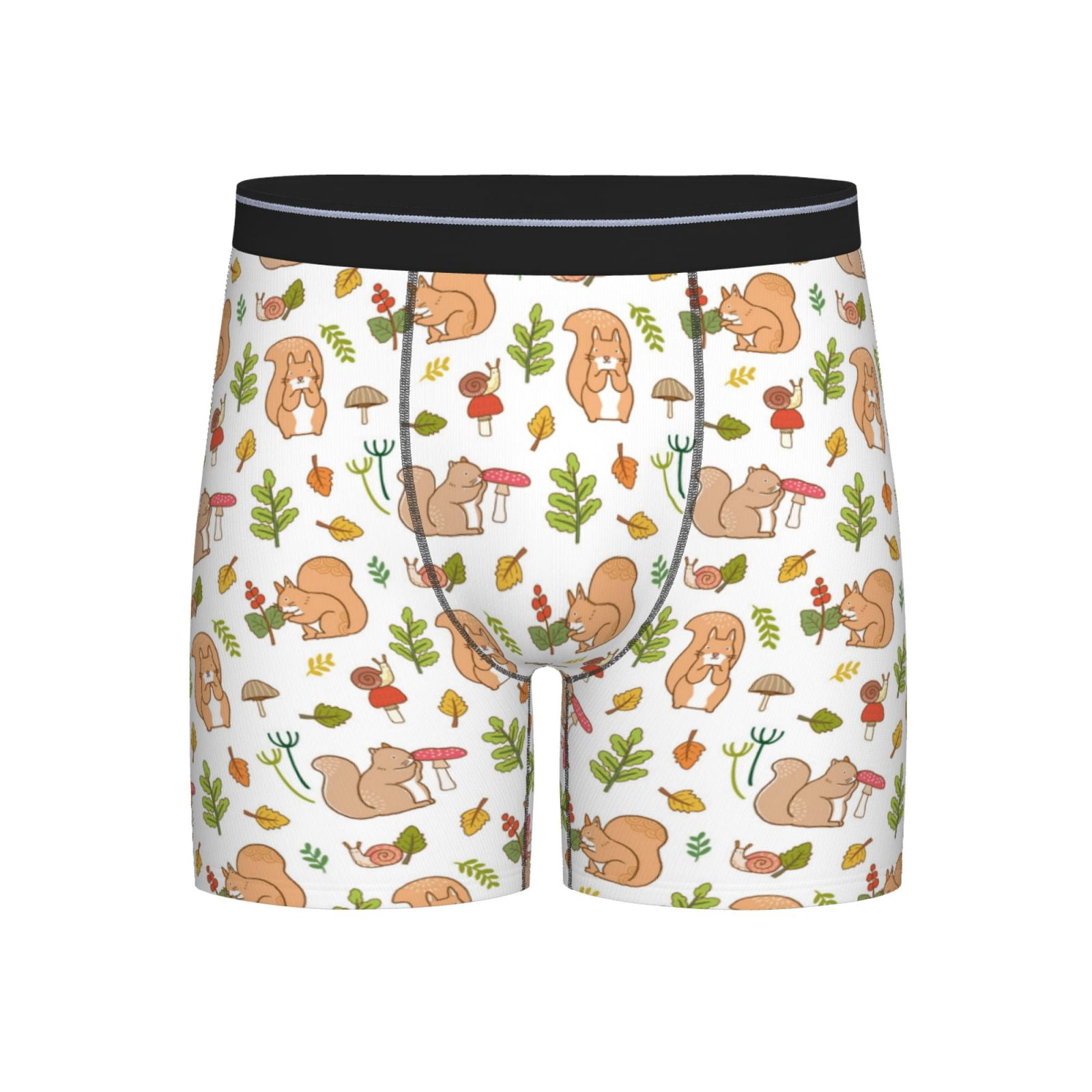 Easygdp Squirrel And Mushroom Men's Boxer Briefs Men’s Underwear Boxer ...