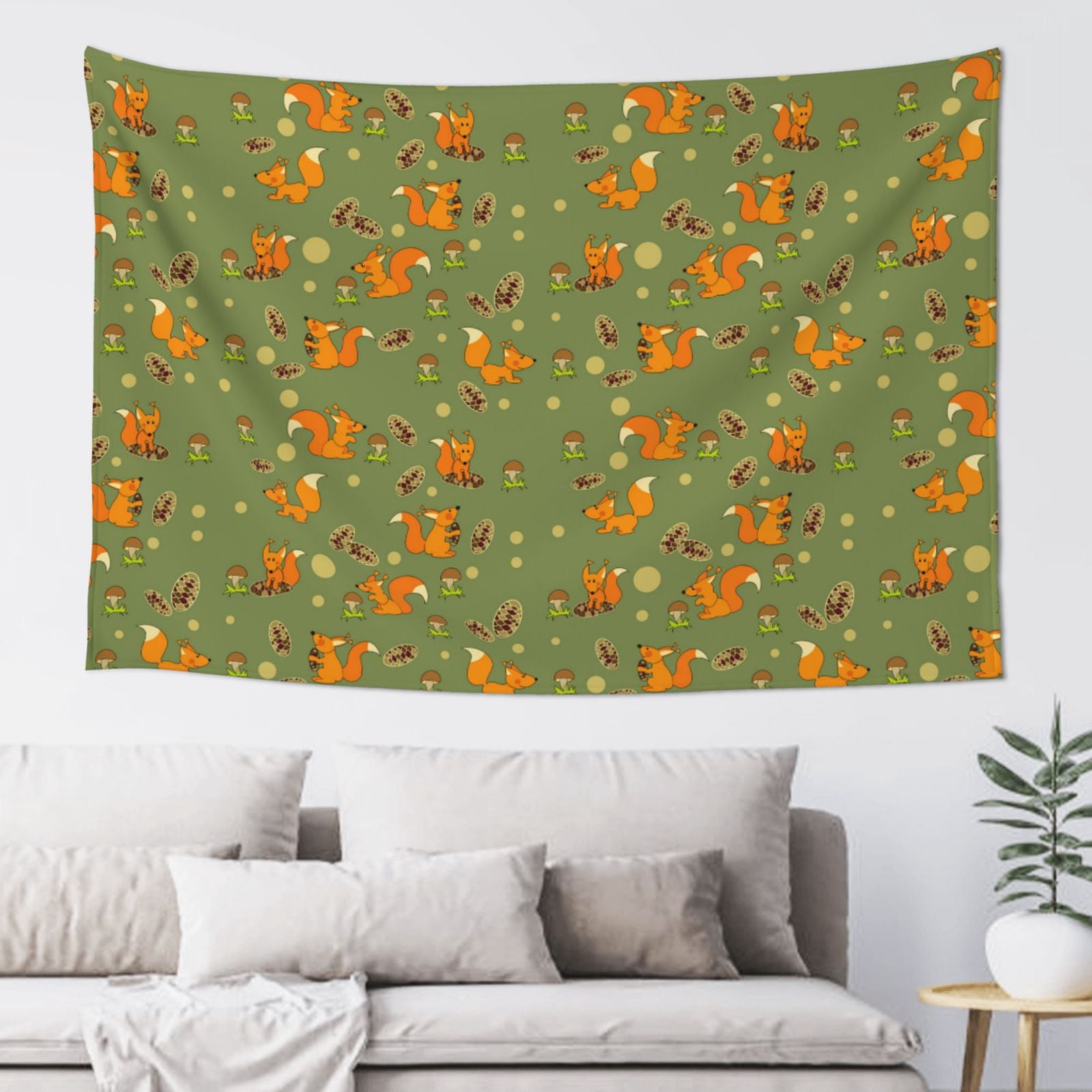 Easygdp Squirrel And Nuts Tapestry Wall Hanging, Wall Tapestries for ...