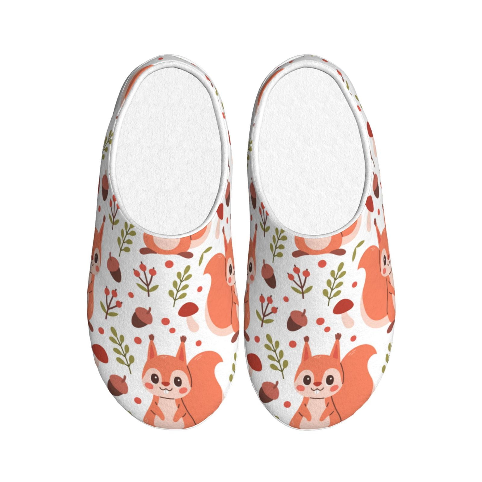 Easygdp Squirrel And Slippers for Women Mens Winter Warm Home Slippers ...