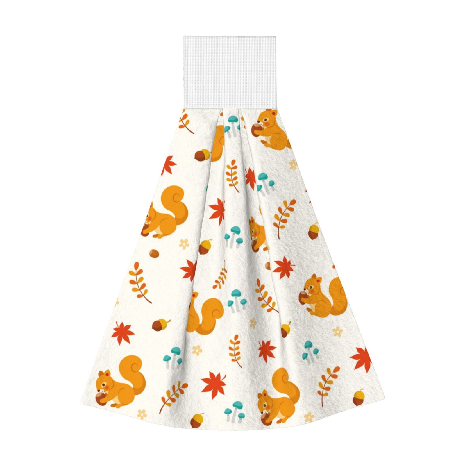 Easygdp Squirrel Maple Leaves And Nuts Kitchen Hand Towels Hanging Tie ...