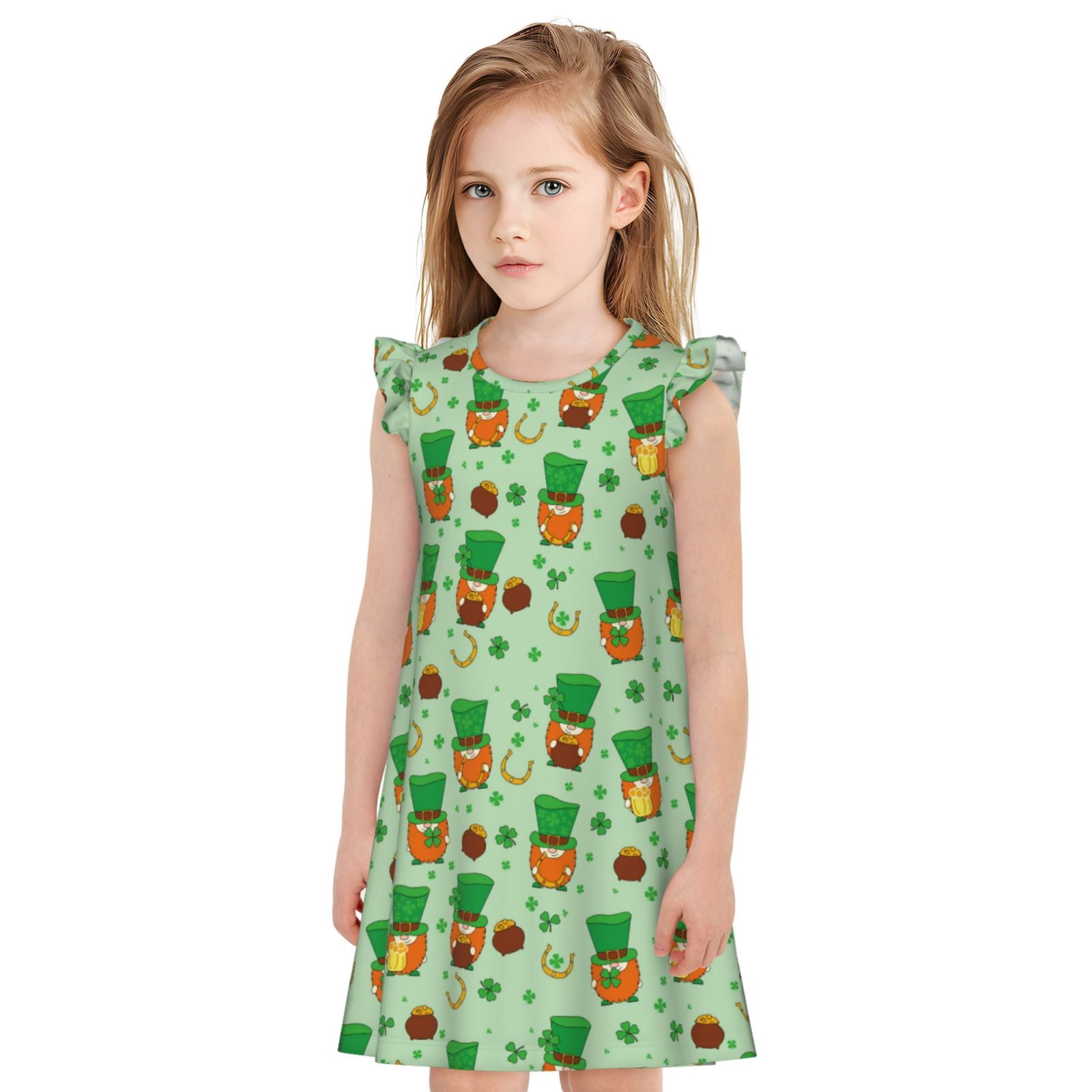 Easygdp St. Patrick's day for Girls Pajamas Dress, Princess Nightgown ...