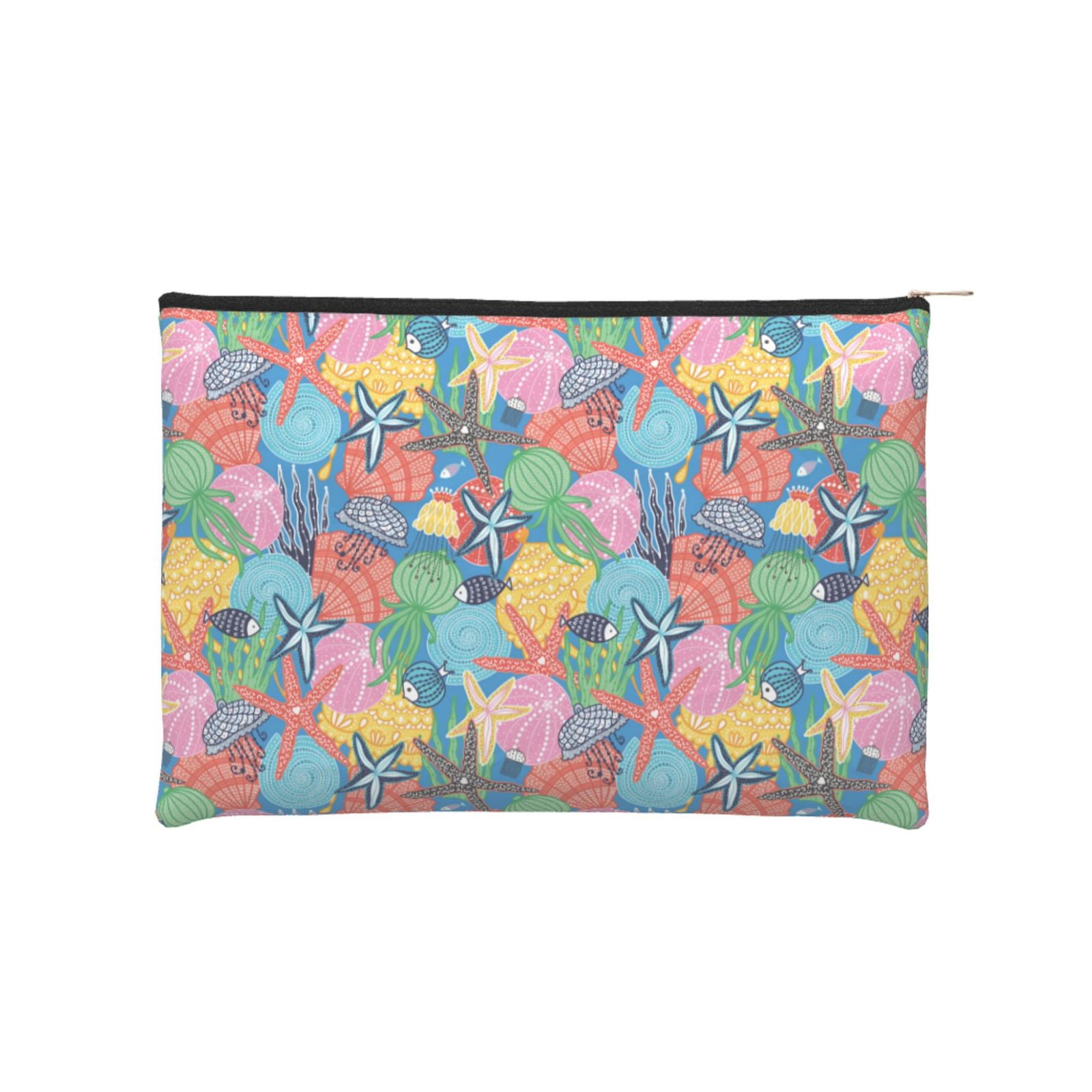 Easygdp Starfish And Algae Makeup Bag Toiletry Bag Canvas Makeup Bags ...