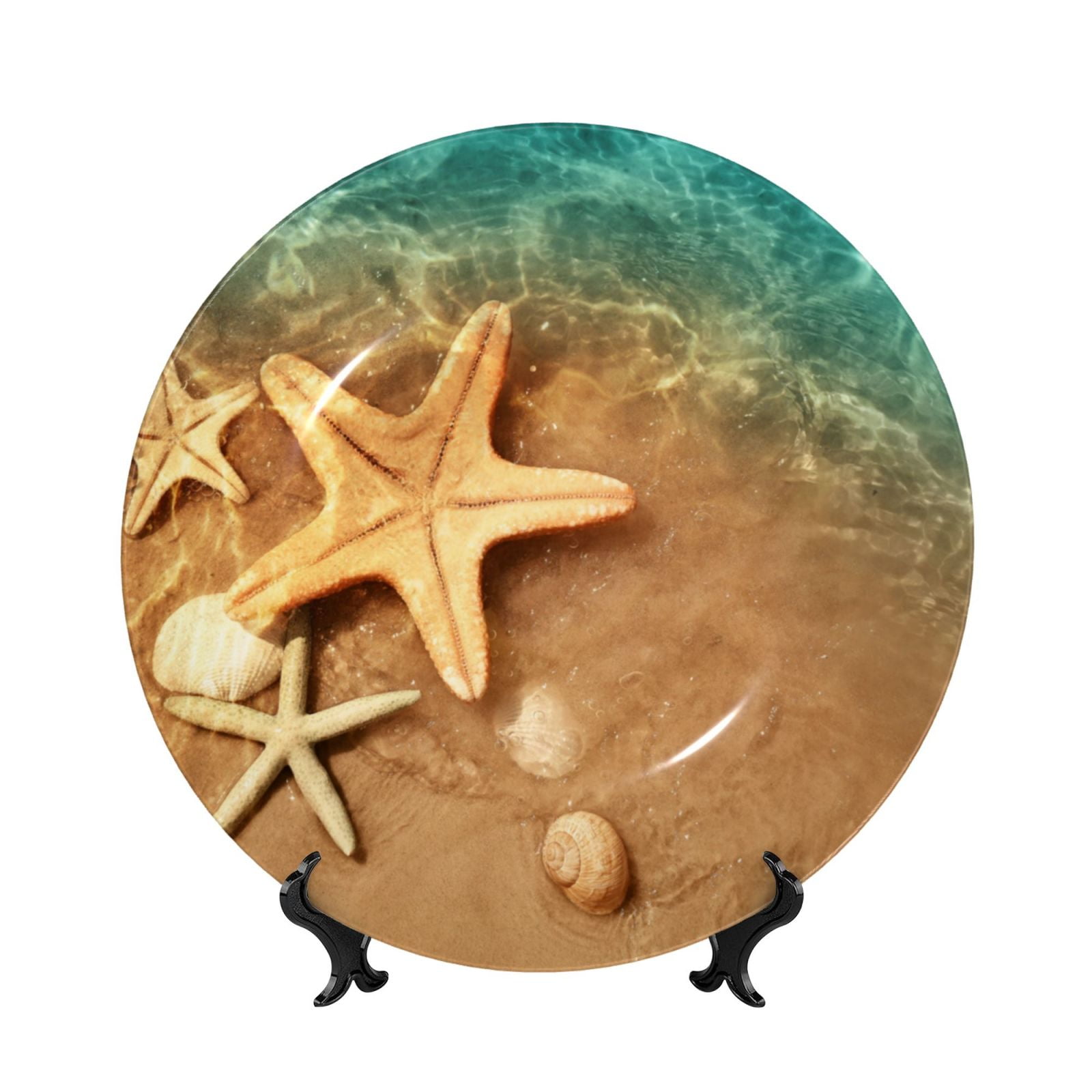 Easygdp Starfish And Seashell 1 Bone China Decorative Plate Ceramic ...