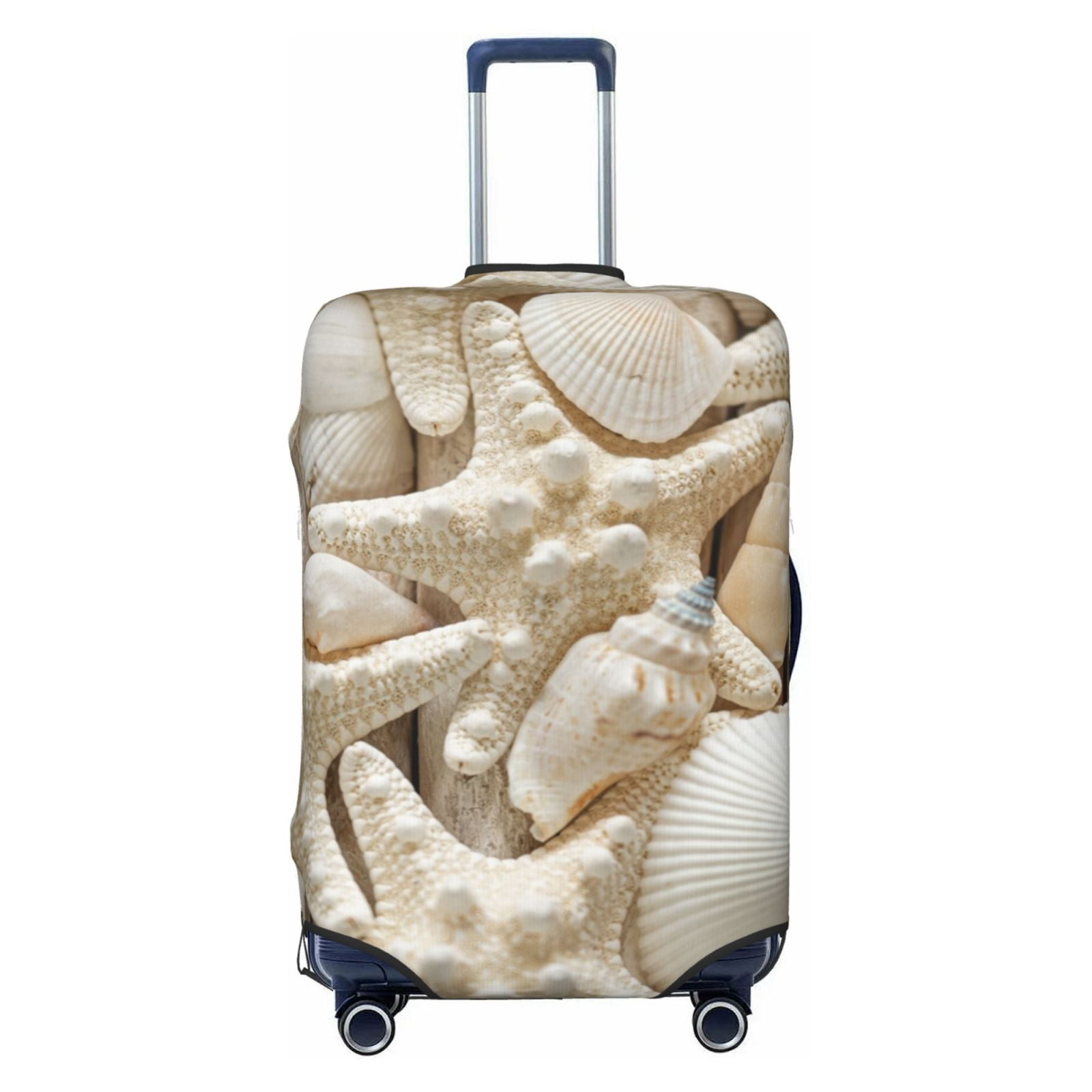 Easygdp Starfish and Sea Shells Print Elastic and Washable Suitcase ...