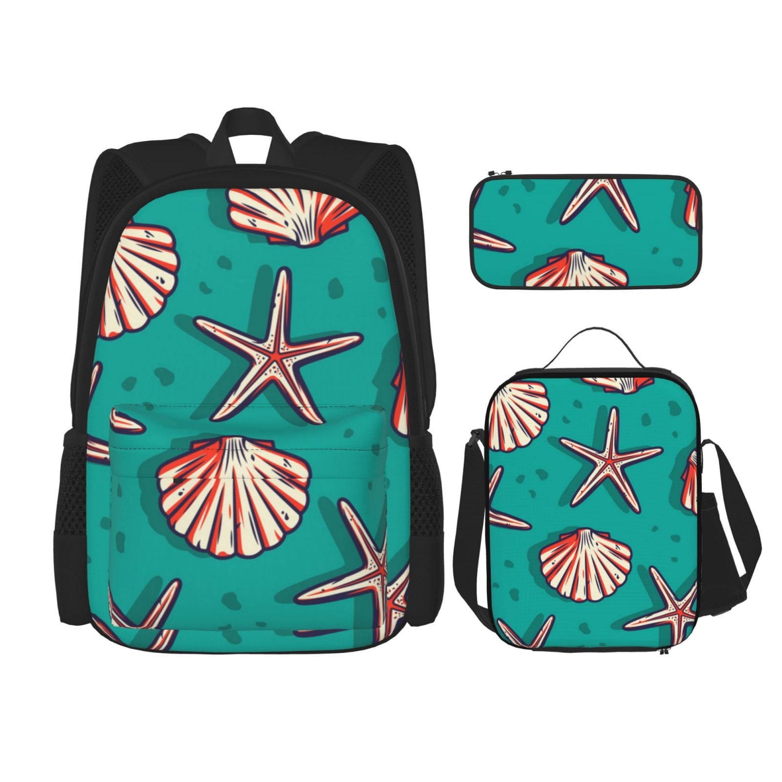 Easygdp Starfish and Shell Backpack for Boys and Girls with Lunch Box ...