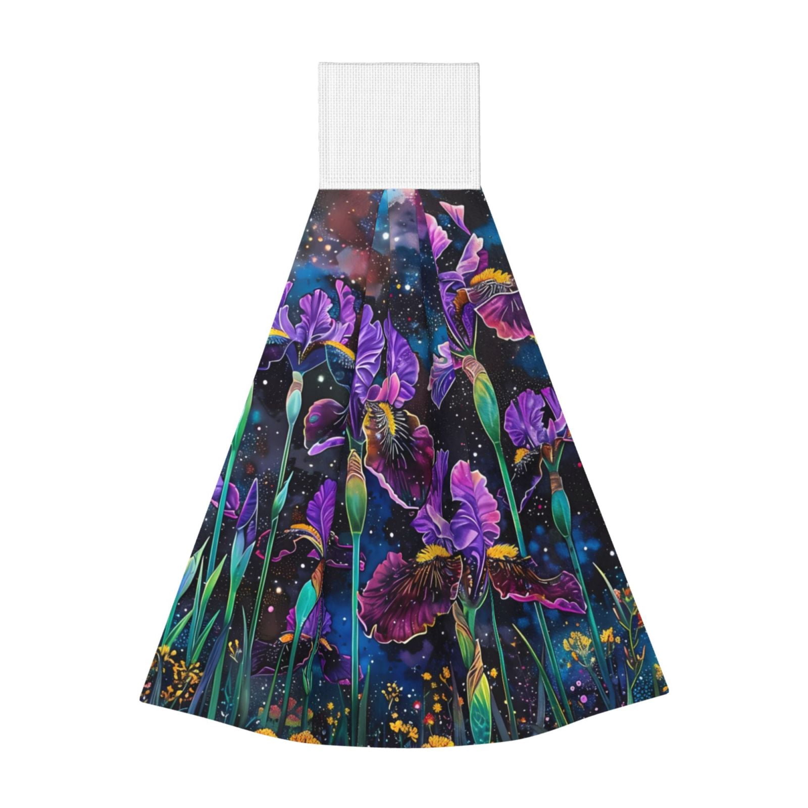 Easygdp Starry Night Iris Field Kitchen Hand Towels Hanging Tie Towels ...