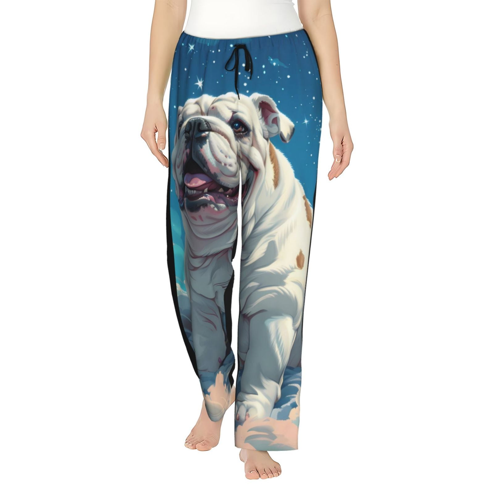 Easygdp Starry Sky Cloud Bulldog Women's Drawstring Pajama Pants ...