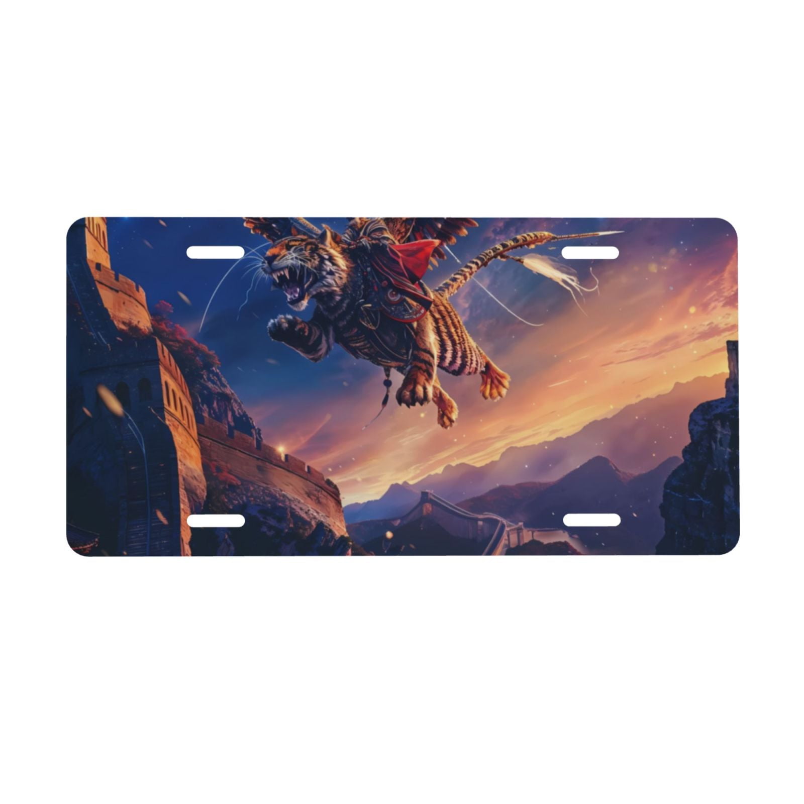 Easygdp Starry Sky Flying Tiger License Plate Car Front License Plate ...