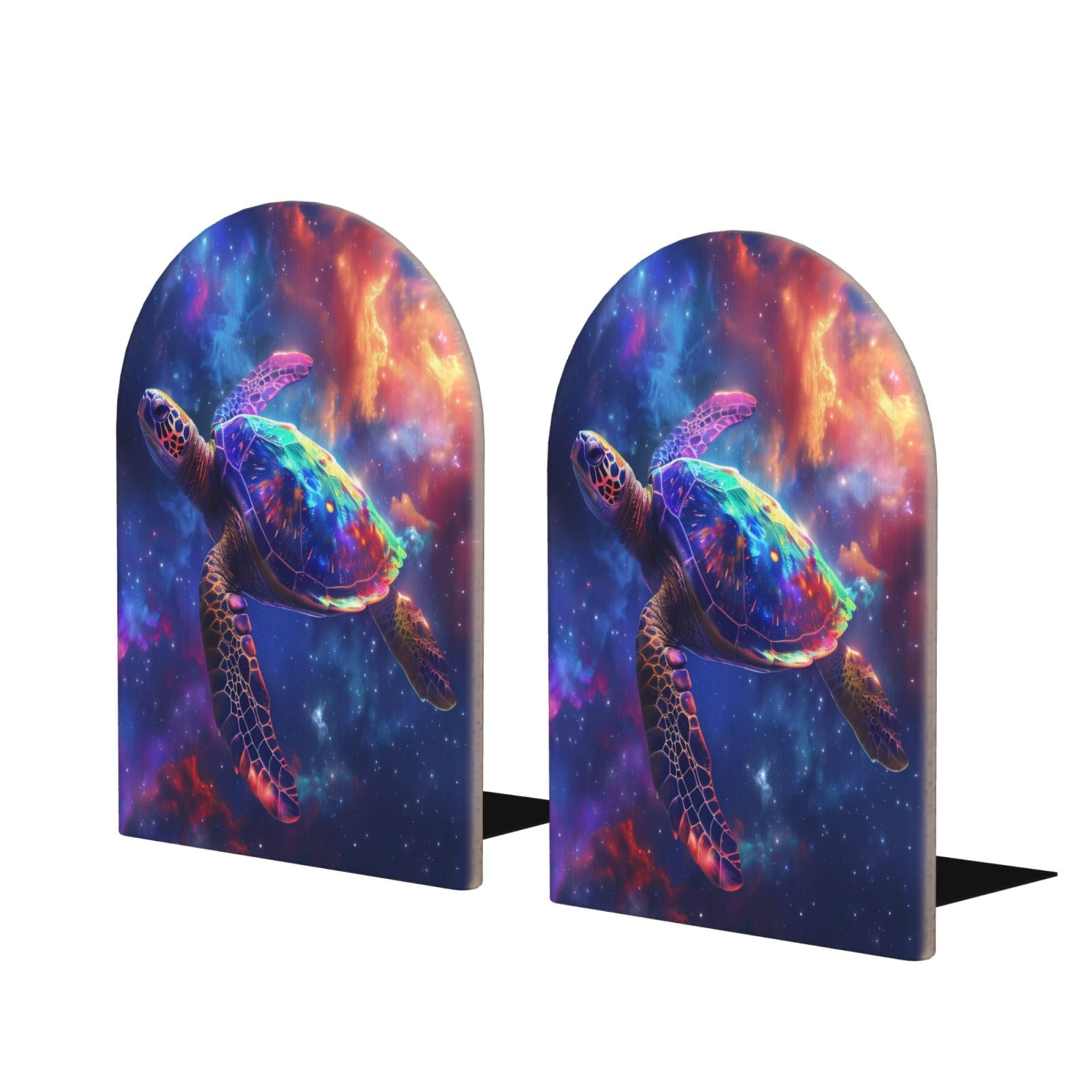 Easygdp Starry Sky Turtle 2 Pcs Bookend Large Capacity Office Book Ends ...
