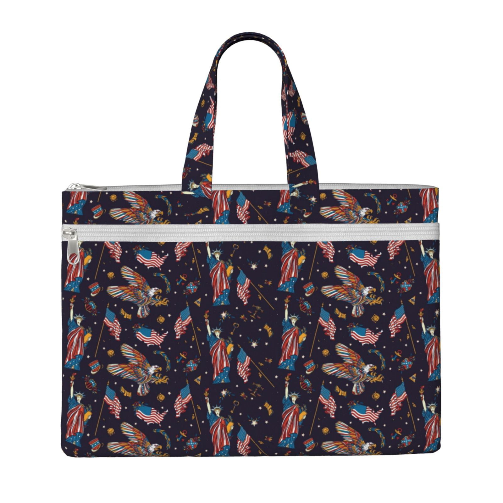 Easygdp Statue Of Liberty Eagle Canvas Document Bag File Bag Handle ...