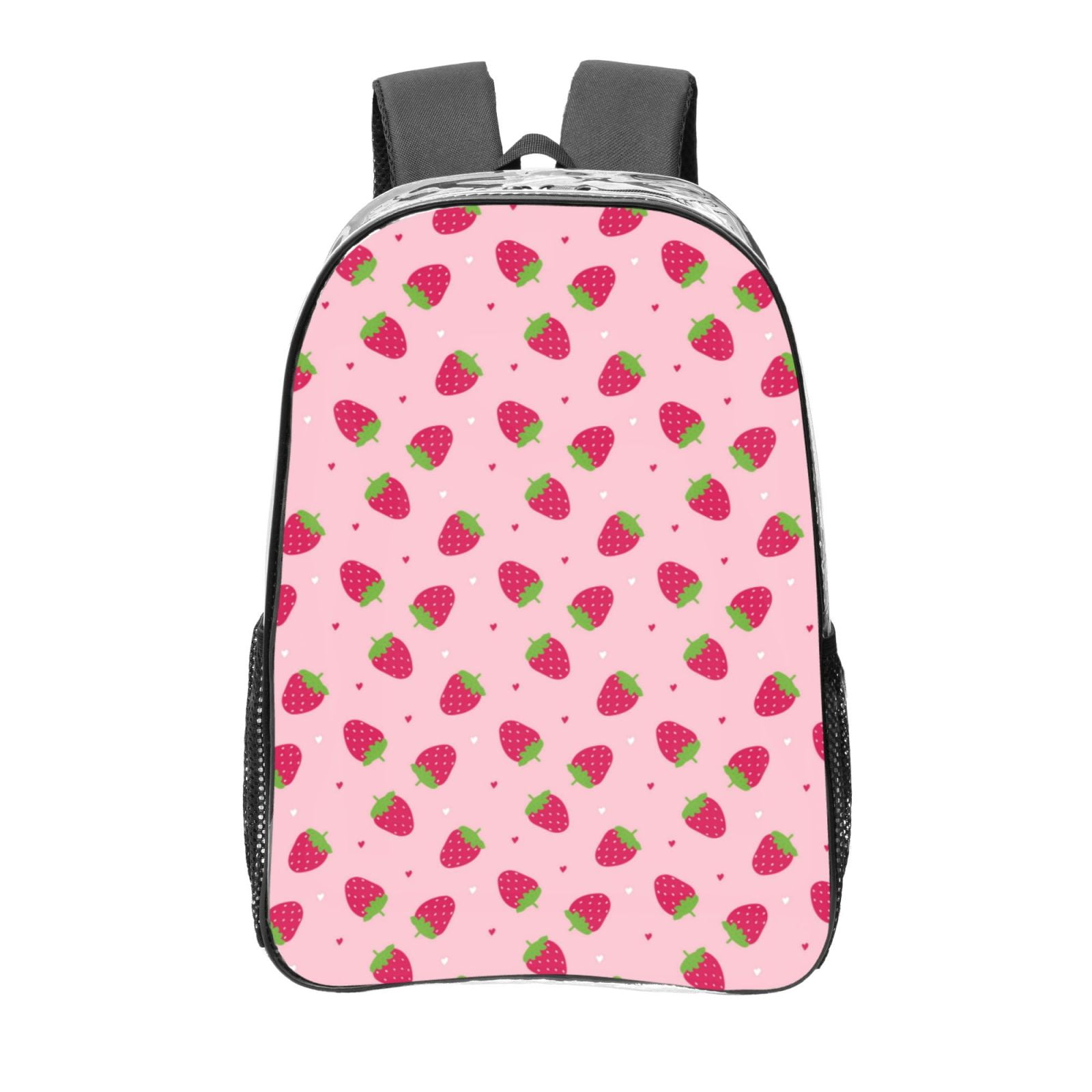 Easygdp Strawberries Clear Backpack, Transparent Bookbag for School for ...