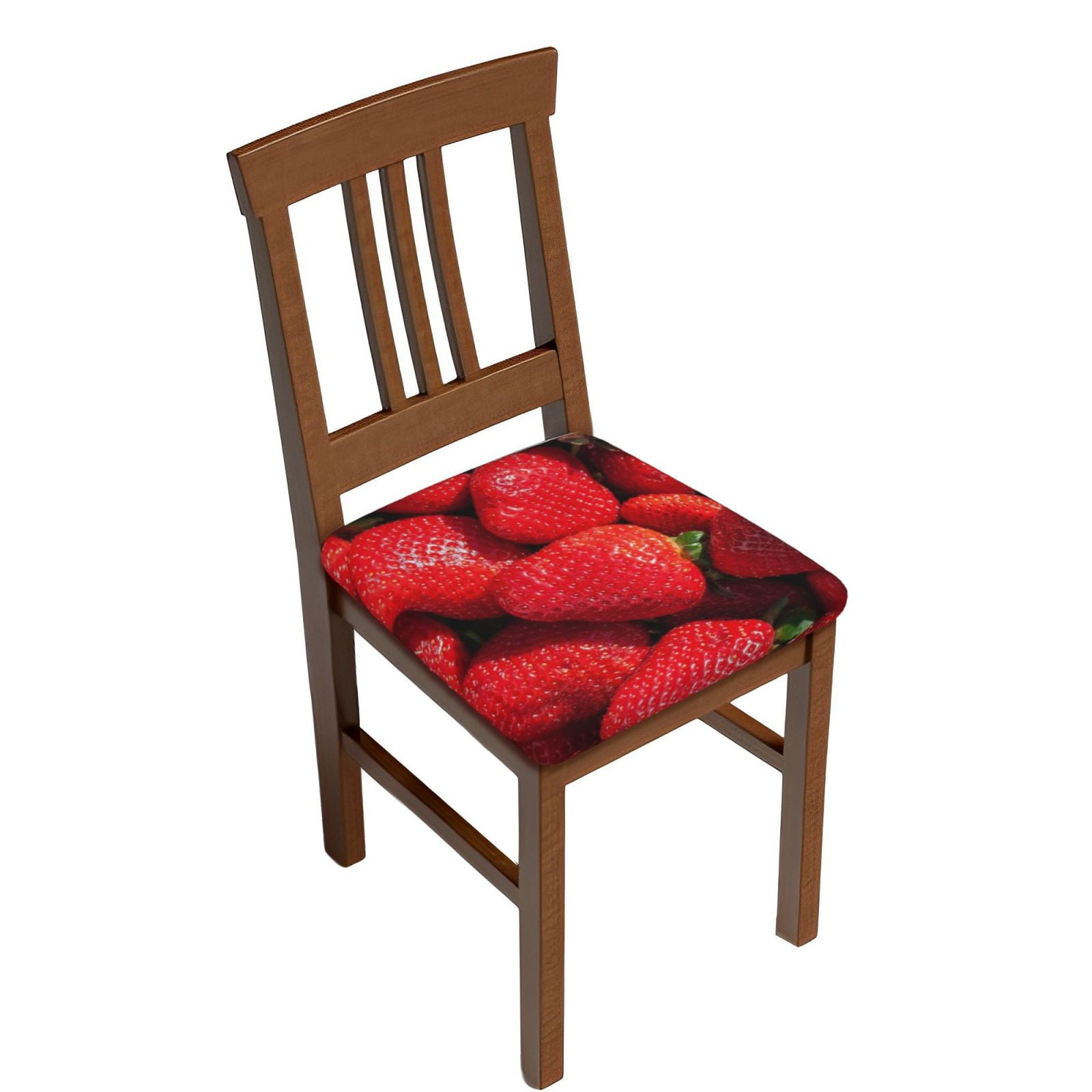 Easygdp Strawberry Red Square Chair Cushion Cover Stretch Chair Seat ...