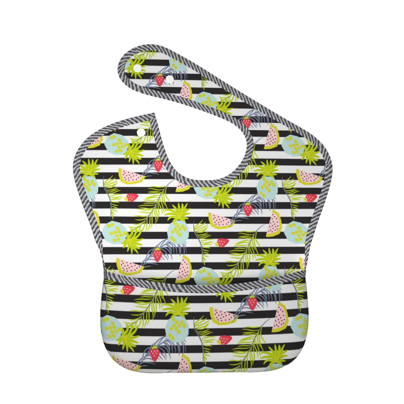 Easygdp Striped With Palm Tree Branches Bibs For Babies, Baby Bibs for ...