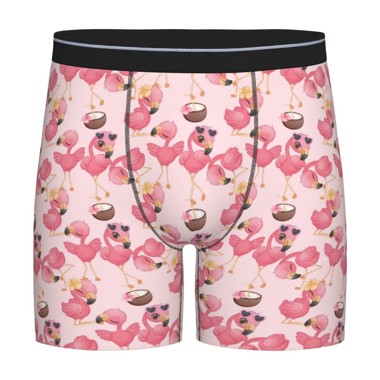Easygdp Summer Flamingo Men's Boxer Briefs Men’s Underwear Boxer Briefs ...