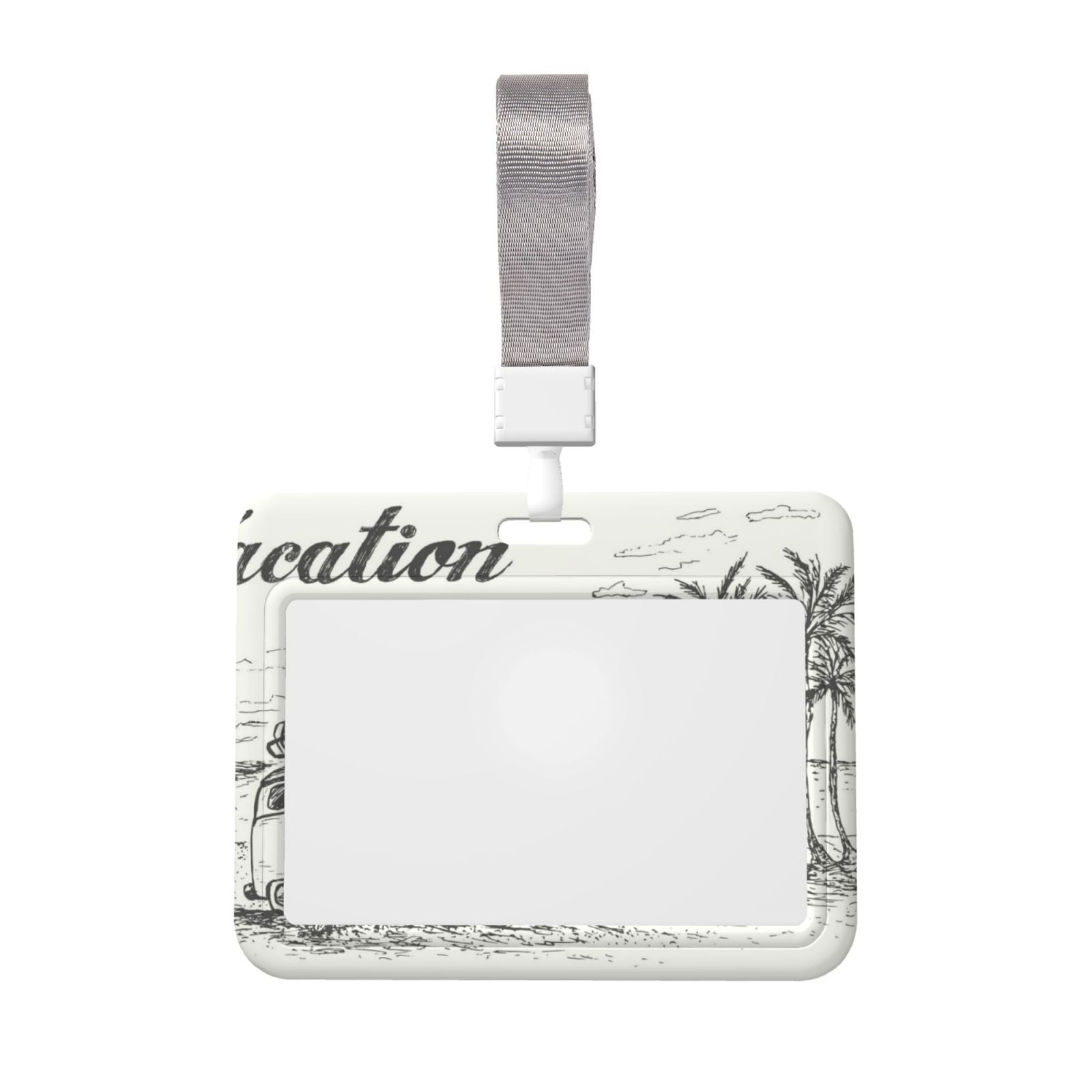 Easygdp Summer Vacation Scene With Camping Van Card Badge Holder Work ...