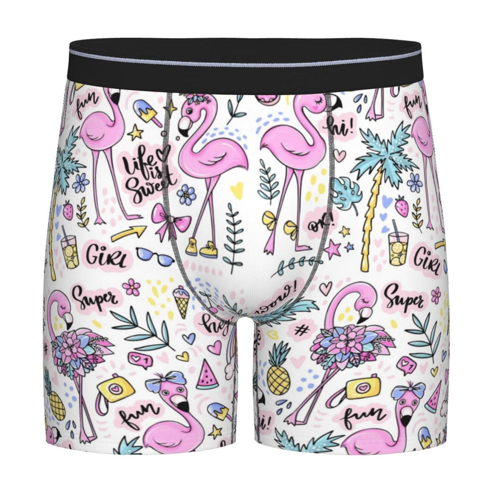 Easygdp Summer with Flamingo Men's Boxer Briefs Men’s Underwear Boxer ...