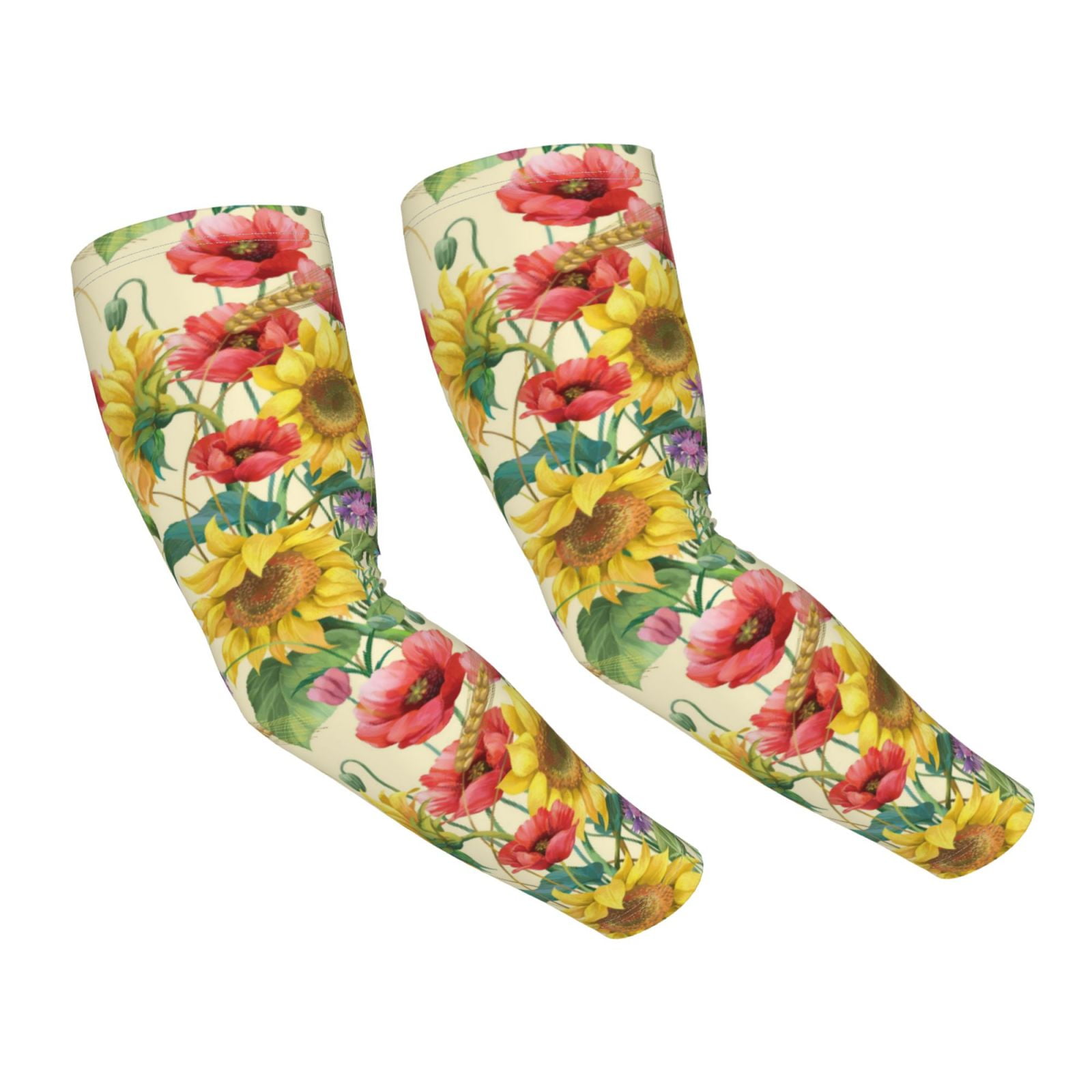 Easygdp Sunflower Cornflower Poppy Adult Ice Silk Sunscreen Arm Cover ...