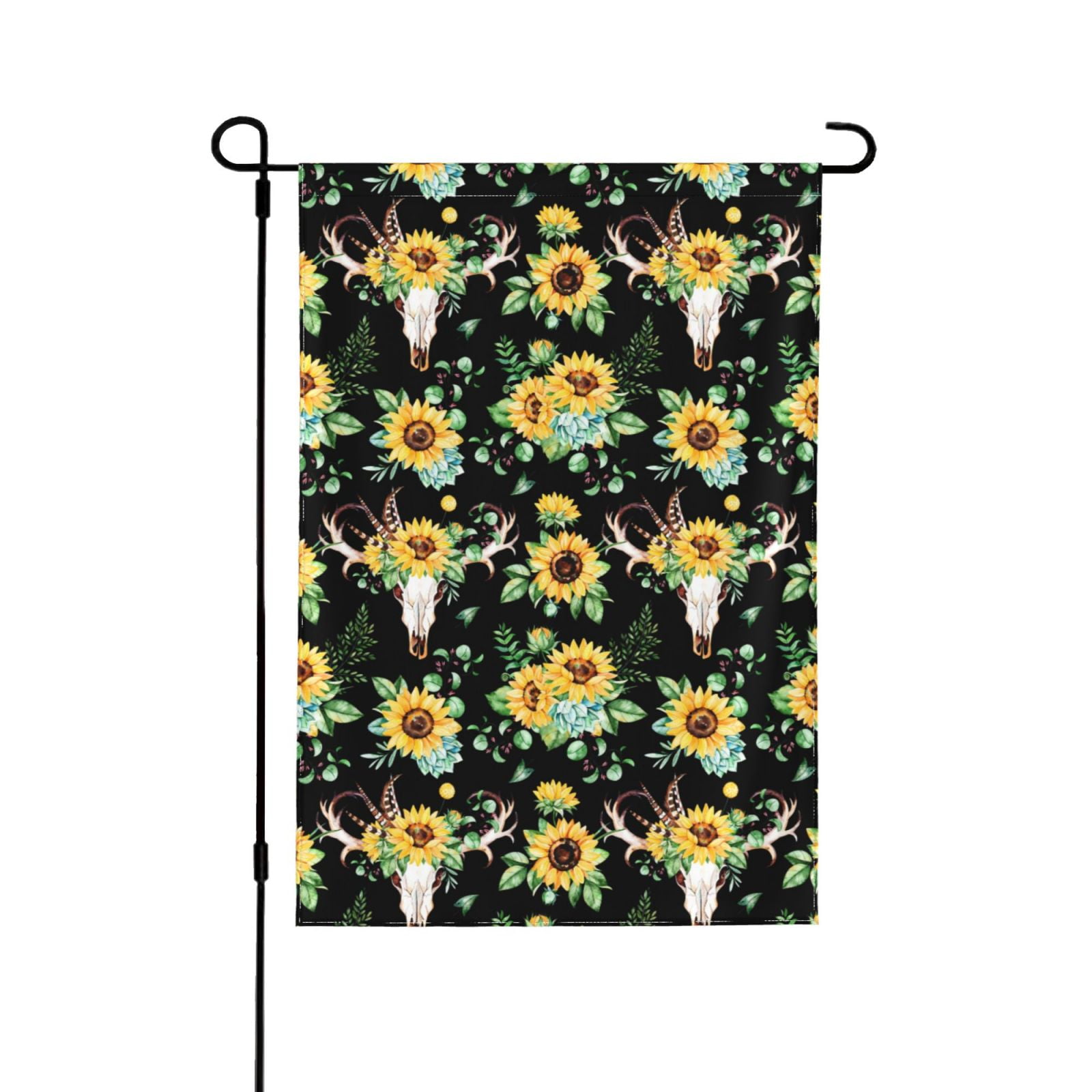 Easygdp Sunflower Skull Boho Garden Flag Yard Flag Welcome Flag, Double ...