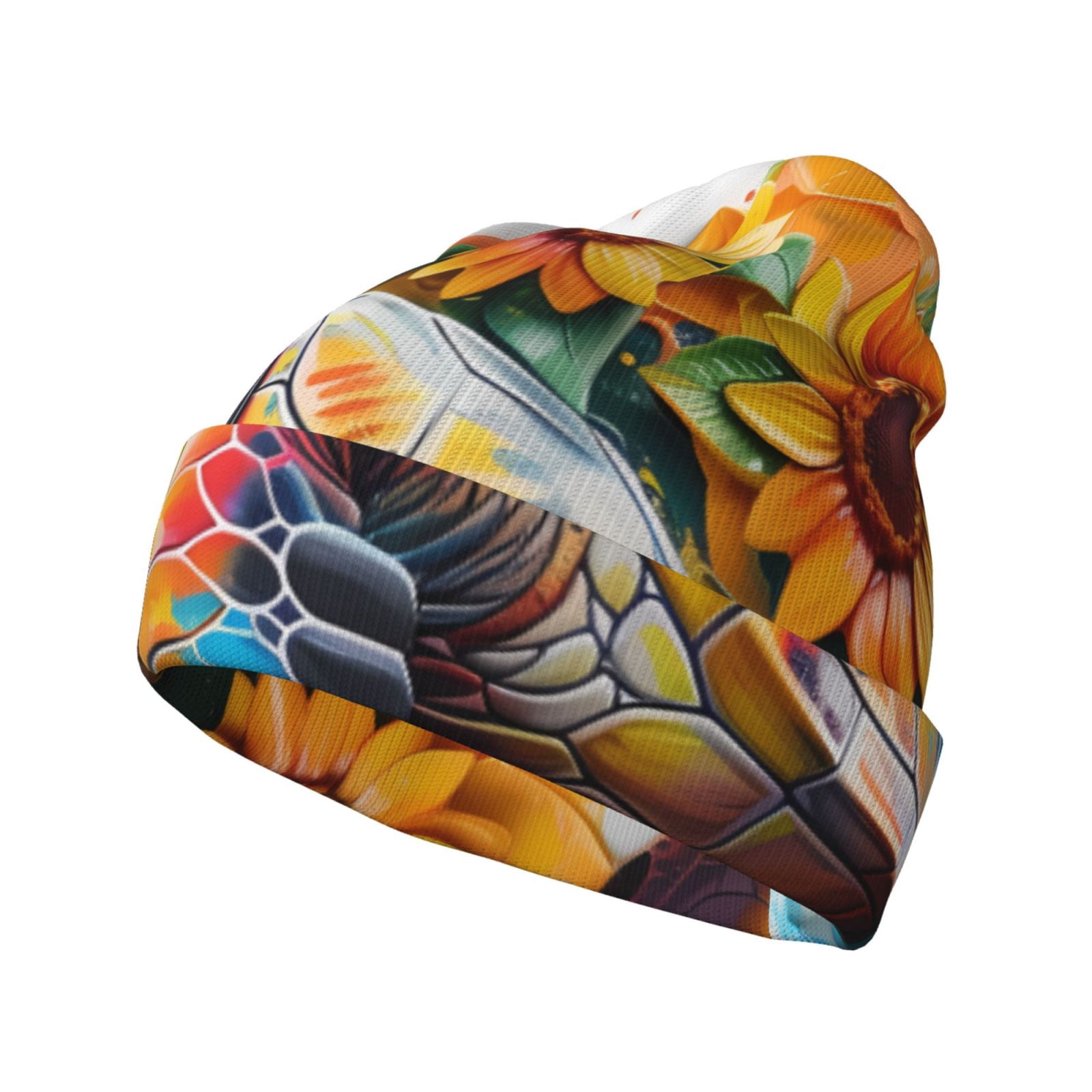Easygdp Sunflower Turtle Winter Beanie for Men Women Beanie Knit Hat ...