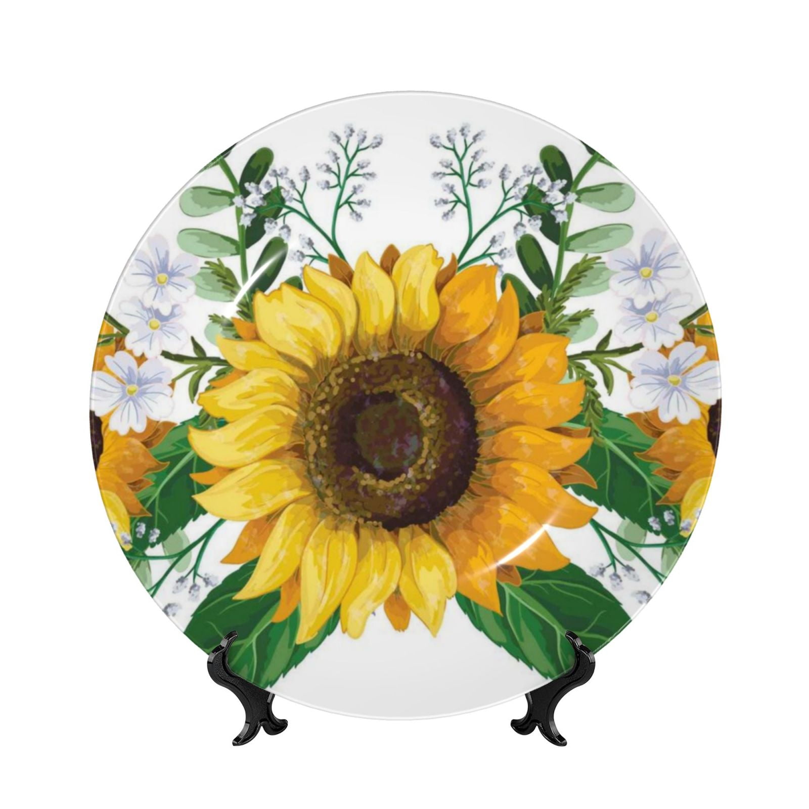Easygdp Sunflowers (2) Bone China Decorative Plate Ceramic Dinner ...