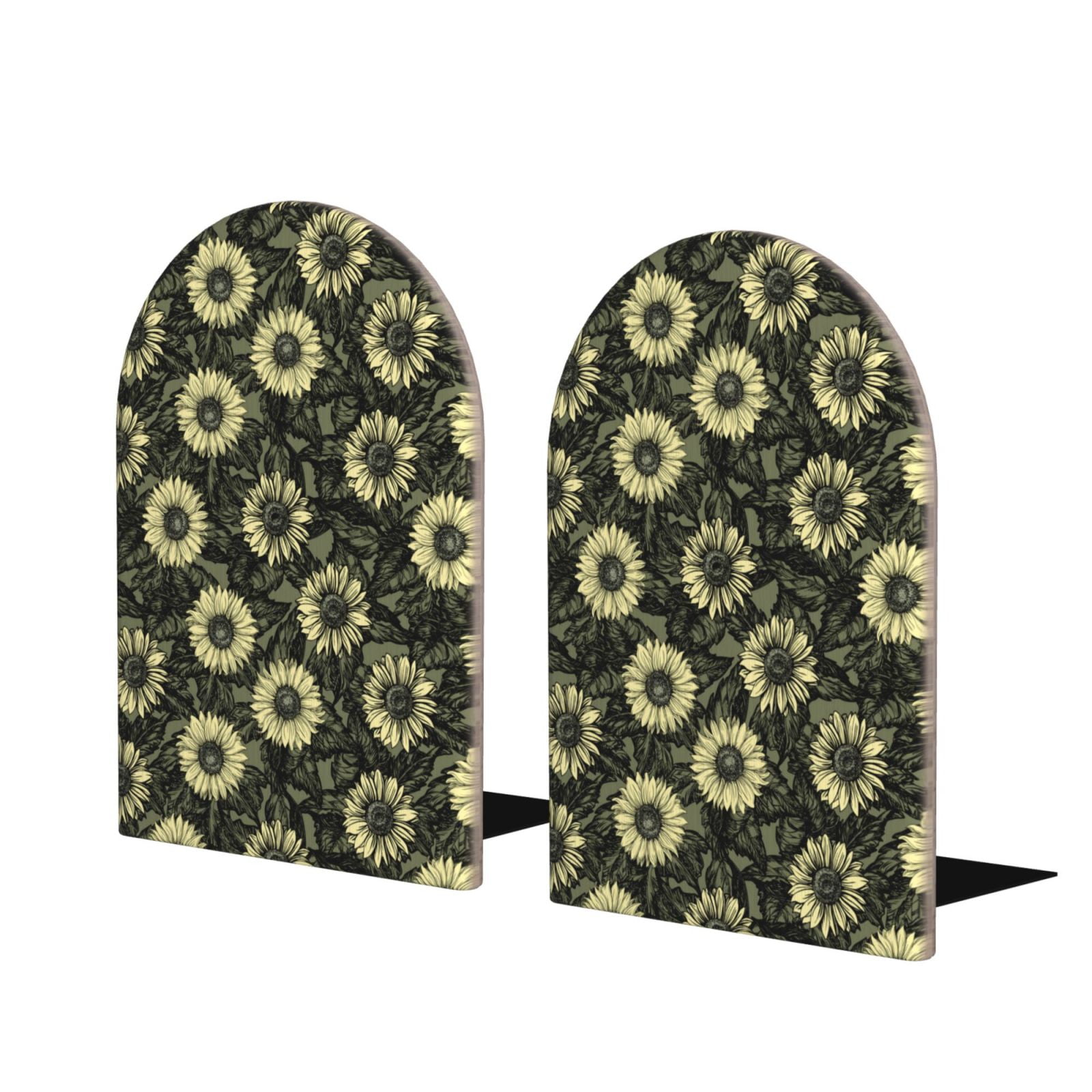 Easygdp Sunflowers 2 Pcs Bookend Large Capacity Office Book Ends for ...