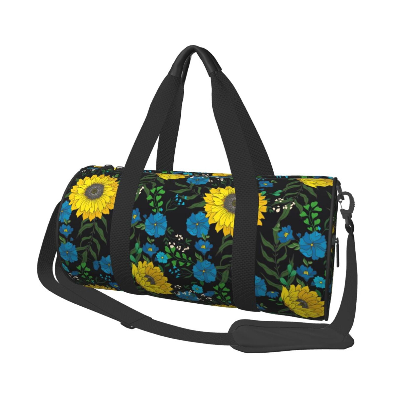 Easygdp Sunflowers And Blue Flower Travel Duffle Bag,Carry on Bag ...