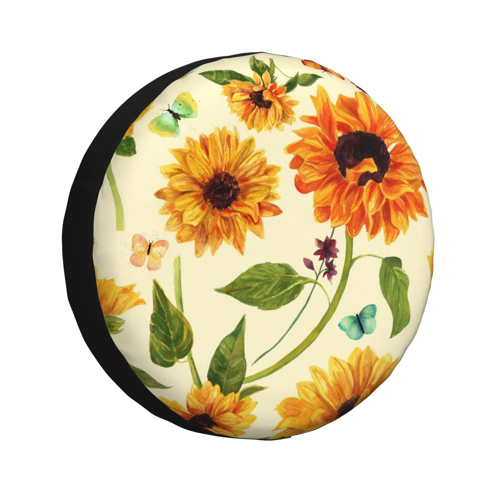 Easygdp Sunflowers And Butterflies Wheel Sun Guard, Spare Tire Cover ...