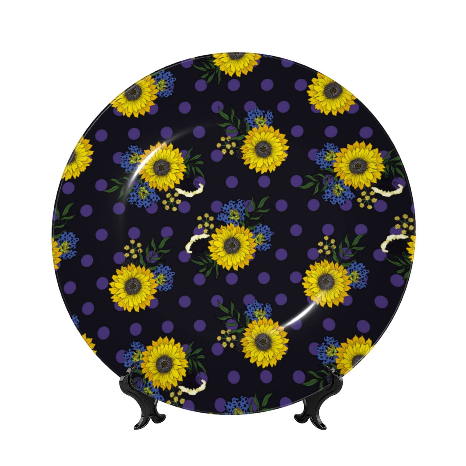 Easygdp Sunflowers Bone China Decorative Plate Ceramic Dinner Plates ...