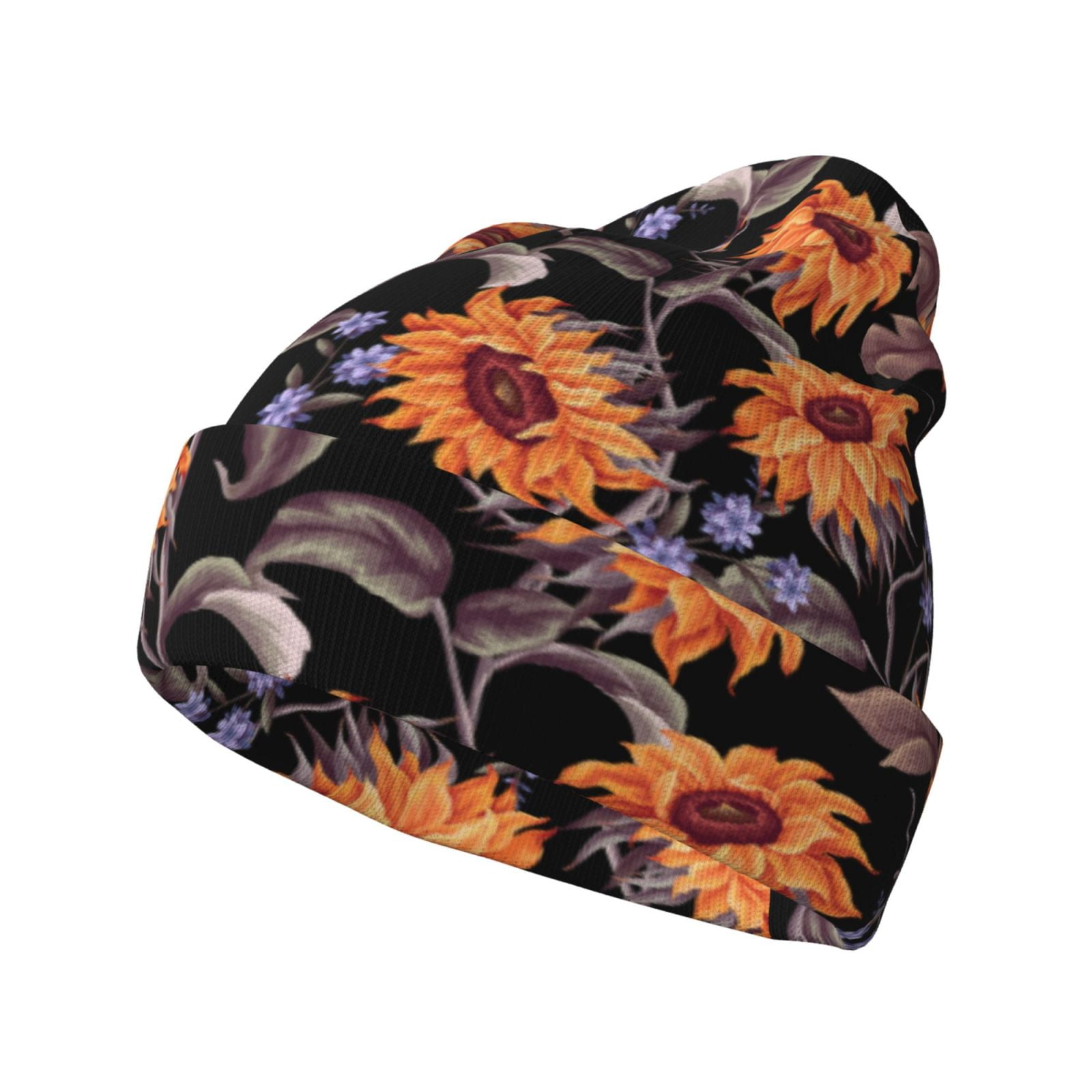 Easygdp Sunflowers Winter Beanie for Men Women Beanie Knit Hat Cuffed ...