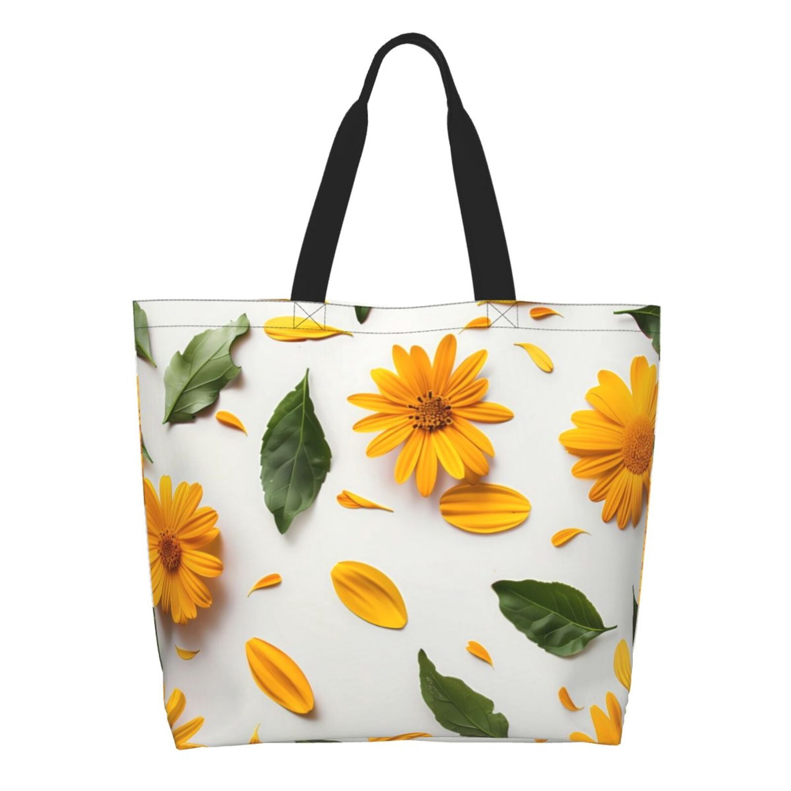 Easygdp Sunny Yellow SunFlower Tote Bags for Women,Women Travel ...