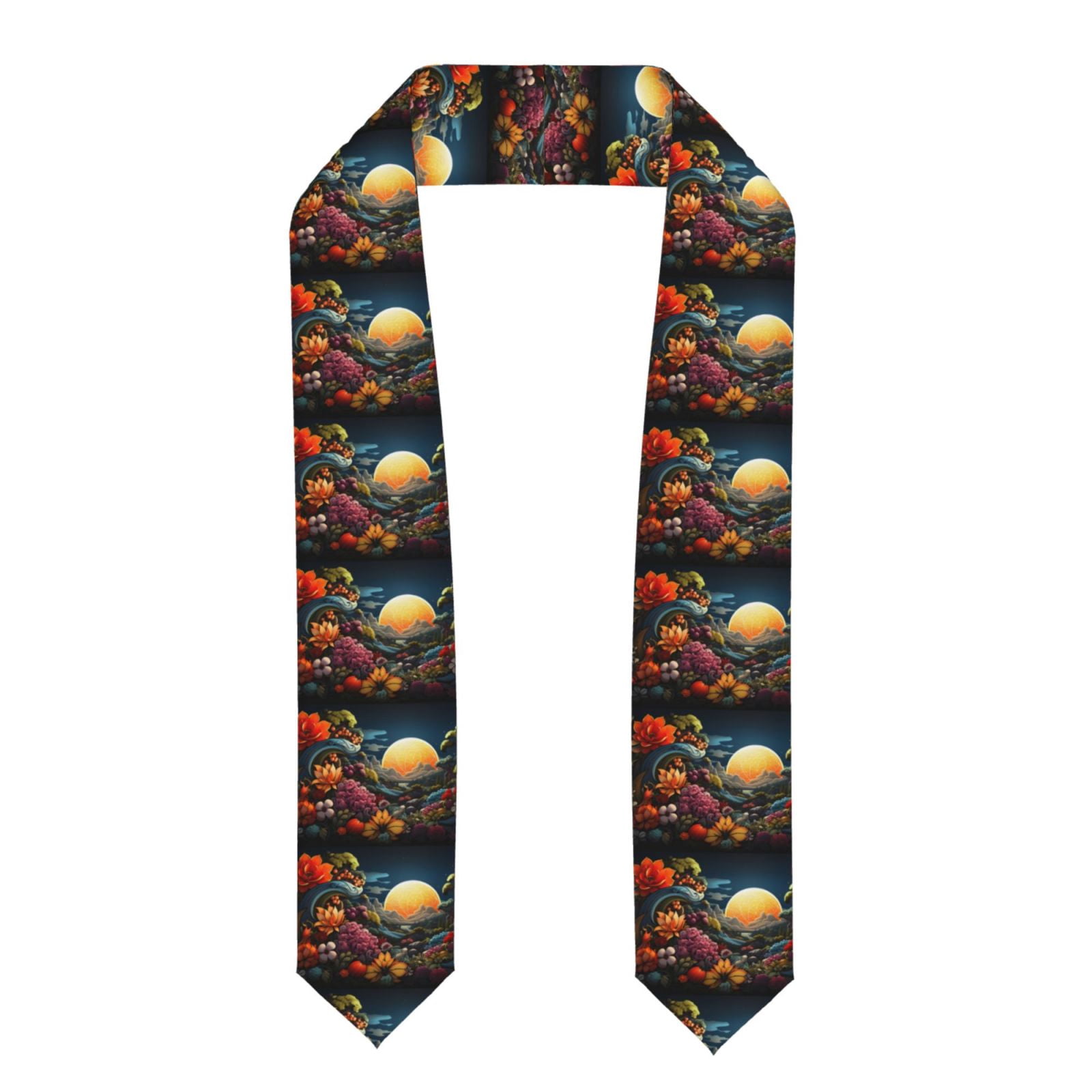 Easygdp Sunset Floral Fantasy Landscape Unisex Adult Graduation Stole ...
