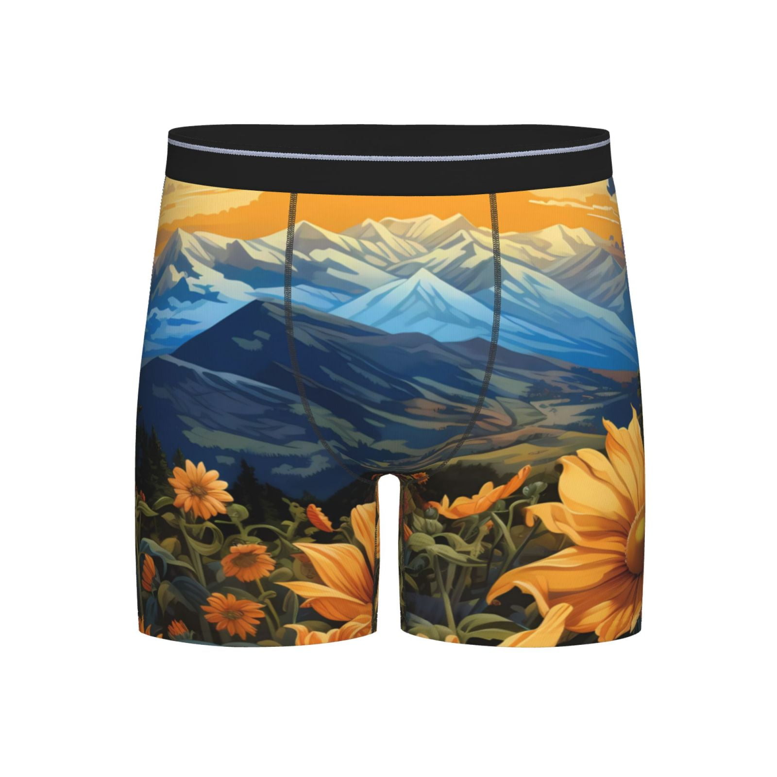 Easygdp Sunset Sky Sunflower Men's Boxer Briefs Men’s Underwear Boxer ...