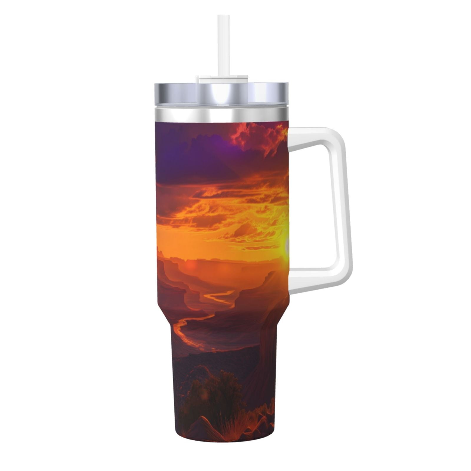 Easygdp Sunset Valley Western Cowboy Insulated Stainless Steel Hot/Cold ...