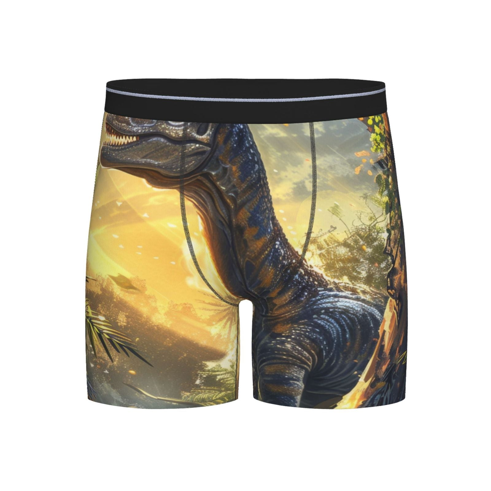 Easygdp Sunshine Jungle Dinosaur Men's Boxer Briefs Men’s Underwear ...