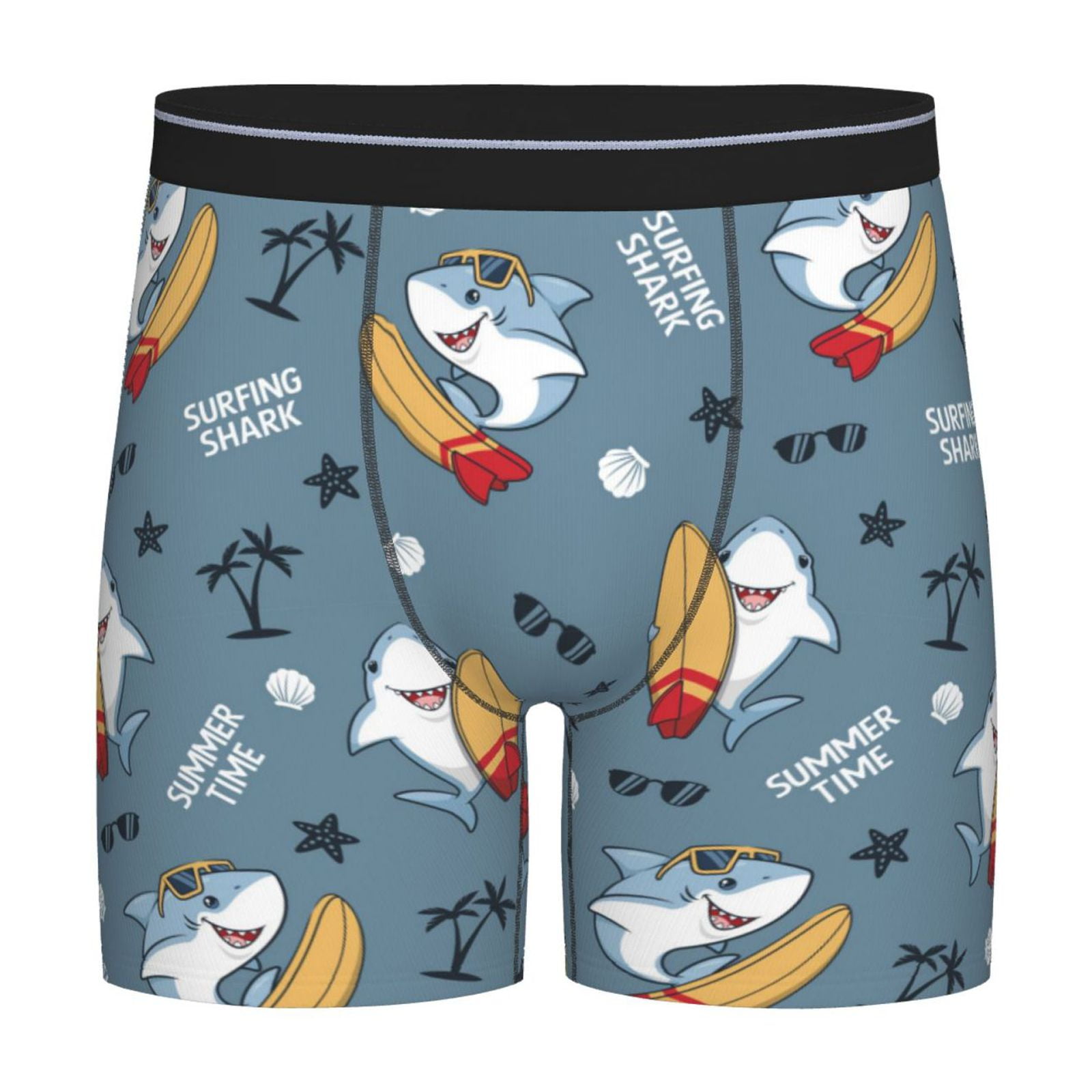 Easygdp Surf Shark Men's Boxer Briefs Men’s Underwear Boxer Briefs for ...