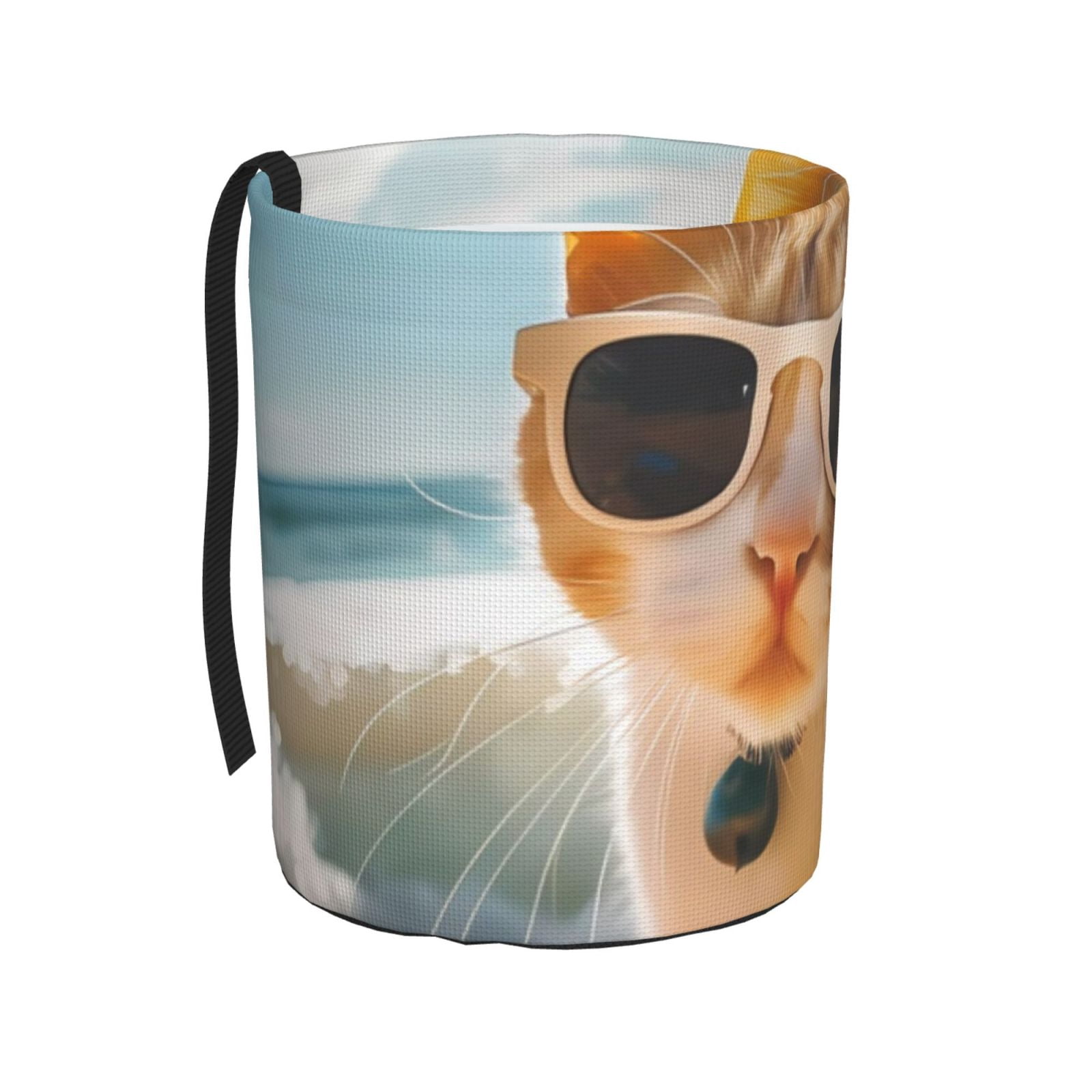 Easygdp Surfing Cat Sun Car Trash Can Garbage Car Accessories Trash Can ...