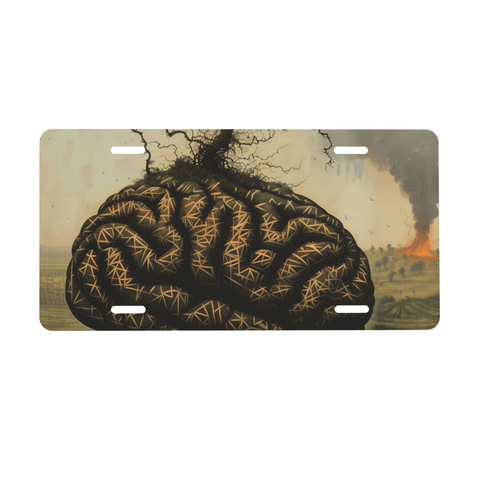 Easygdp Surreal Brain Tree License Plate Car Front License Plate Car ...