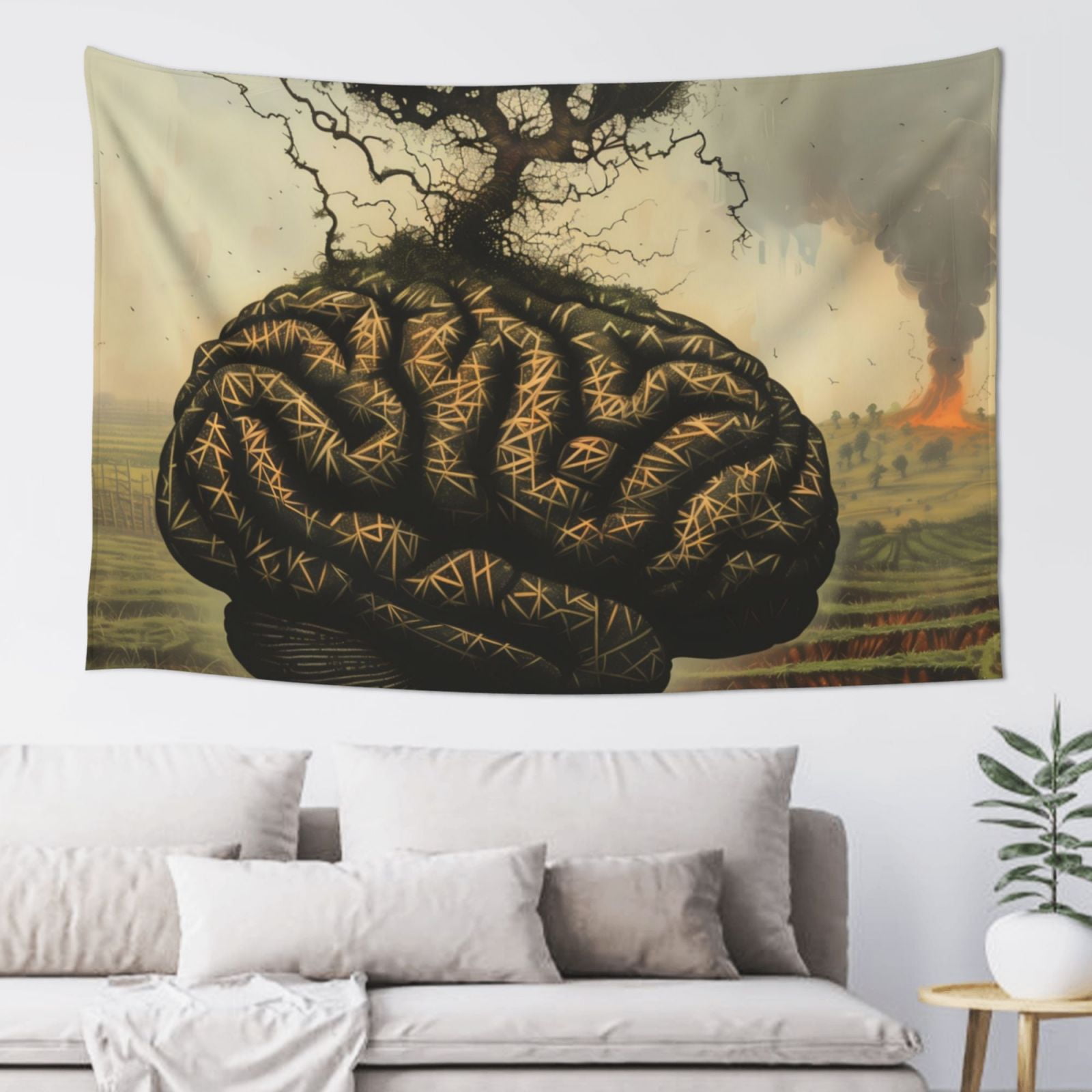 Easygdp Surreal Brain Tree Tapestry Wall Hanging, Wall Tapestries for ...
