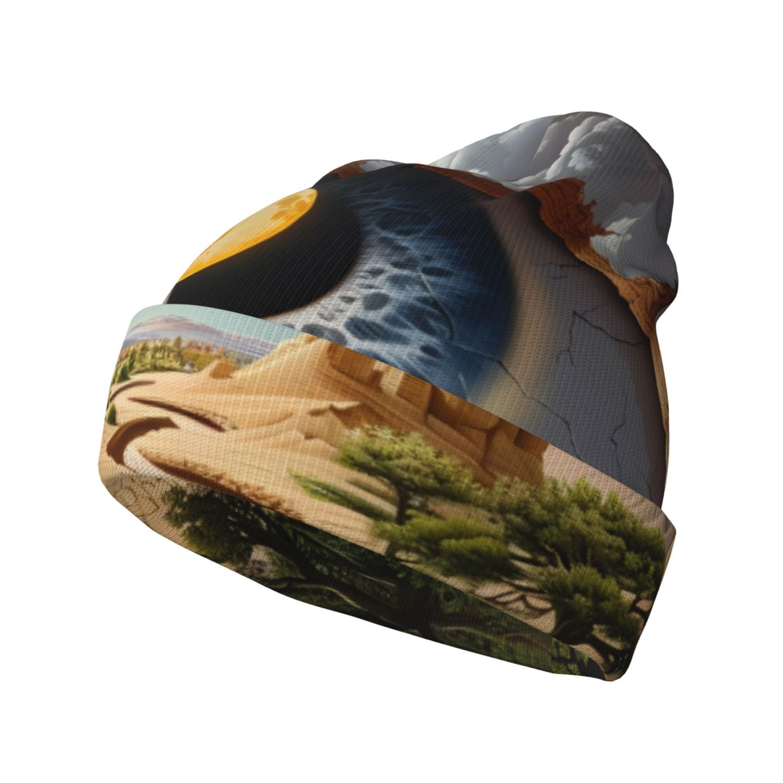 Easygdp Surreal Desert Eye Landscape Winter Beanie for Men Women Beanie ...
