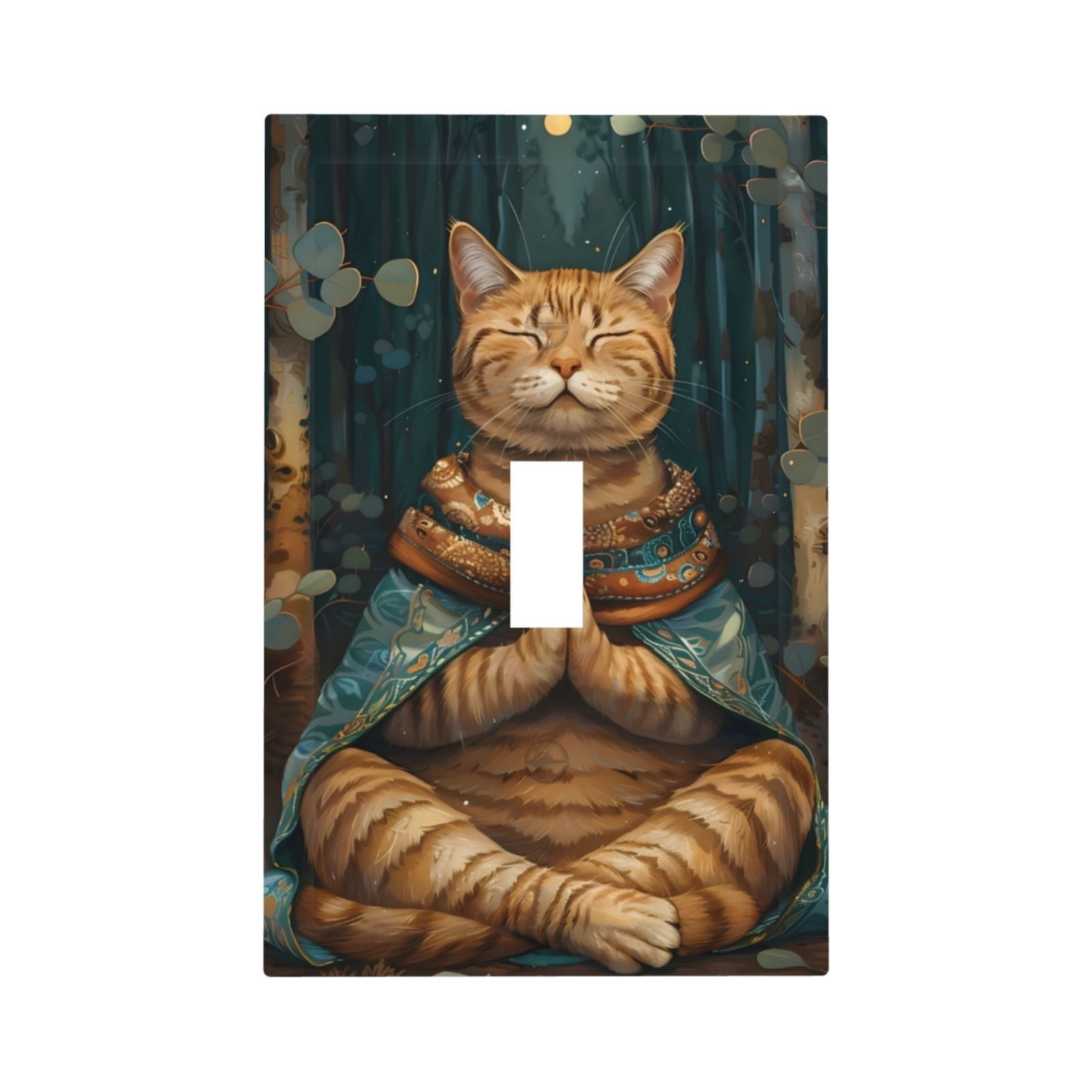 Easygdp Surreal Meditating Cat Decorator Light Switch or Receptacle ...