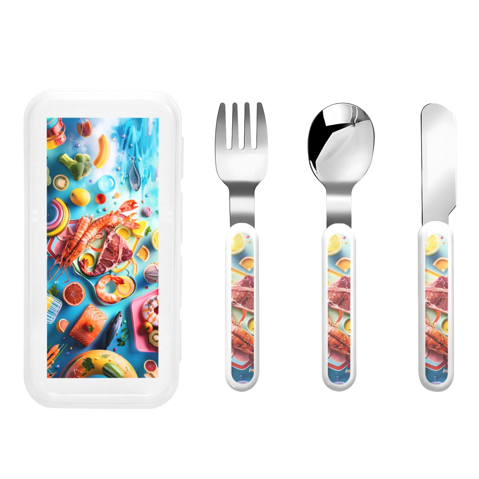 Easygdp Surreal Seafood Extravaganza 3-Piece Flatware Set Kids ...