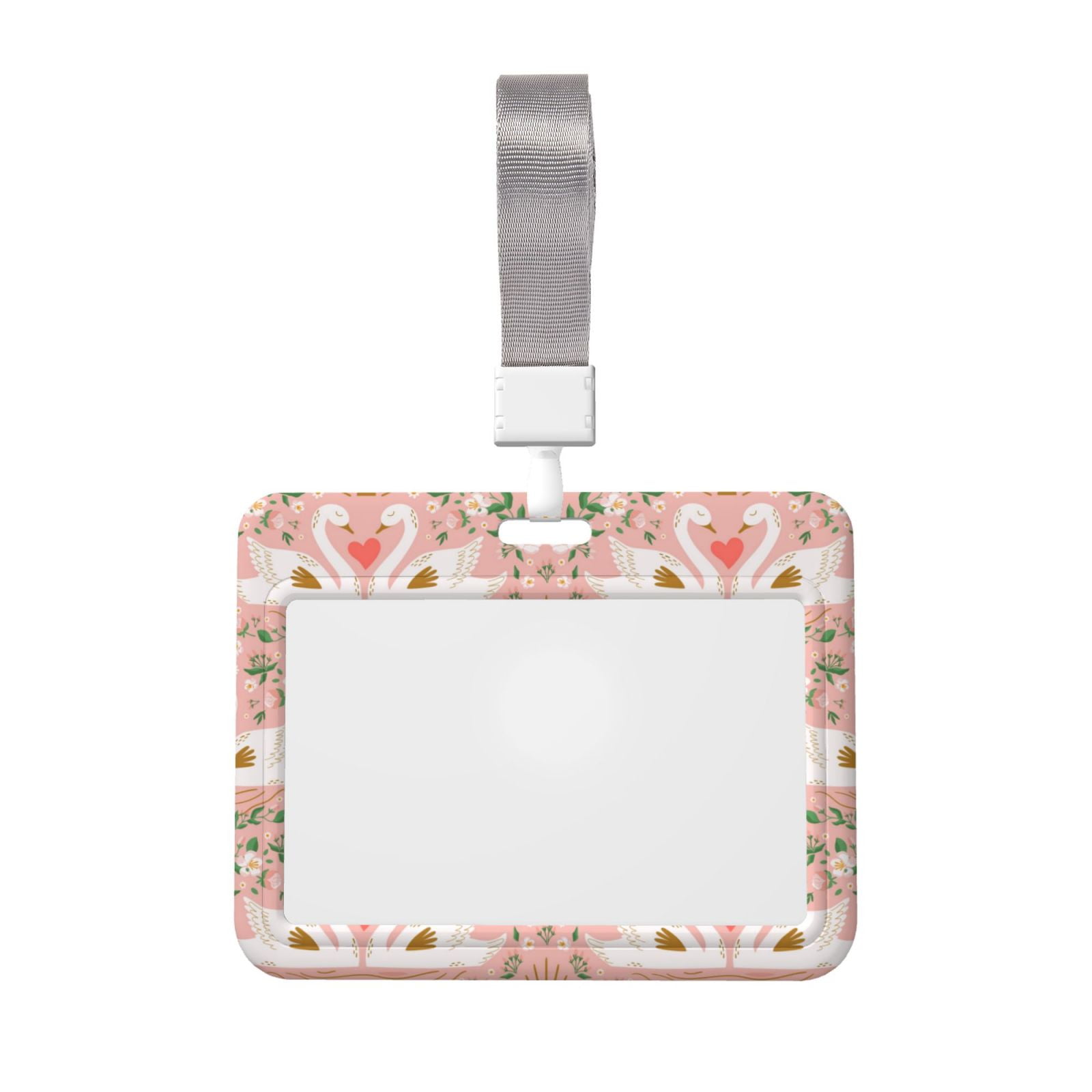 Easygdp Swan Couple Card Badge Holder Work Badge Sleeve for Office ...