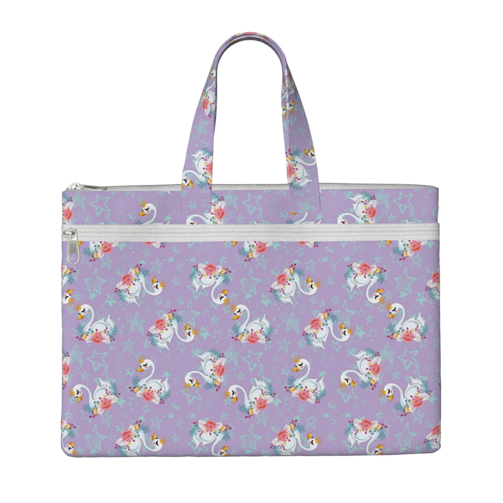 Easygdp Swan With Stars Canvas Document Bag File Bag Handle Business ...