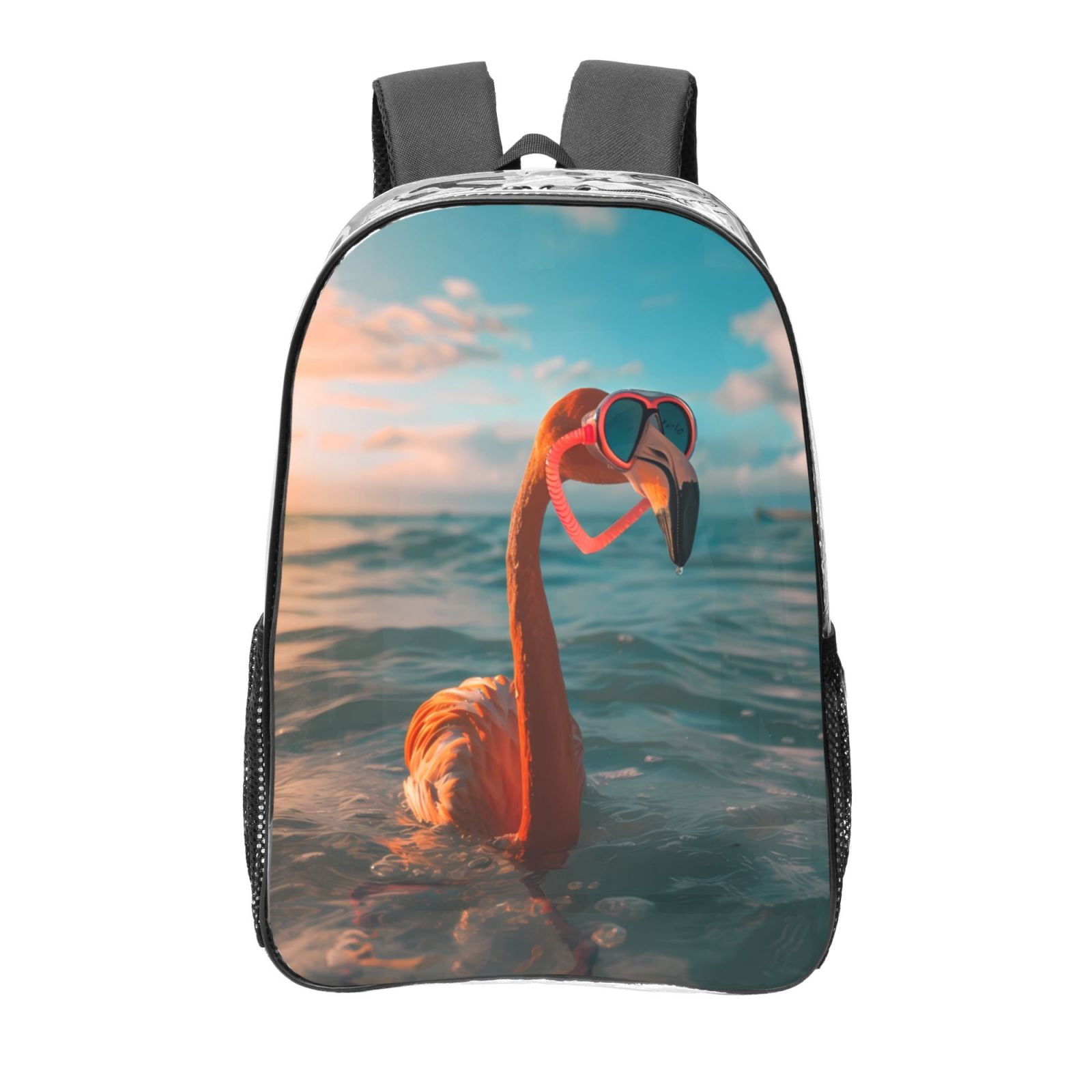 Easygdp Swimming Goggled Flamingo Clear Backpack, Transparent Bookbag ...