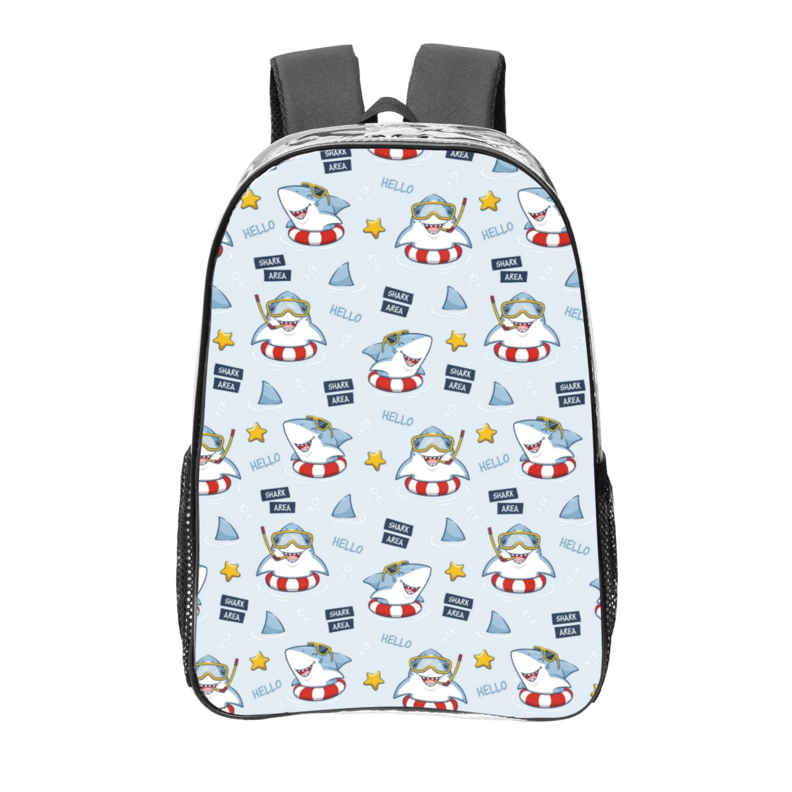 Easygdp Swimming Shark Clear Backpack, Transparent Bookbag for School ...